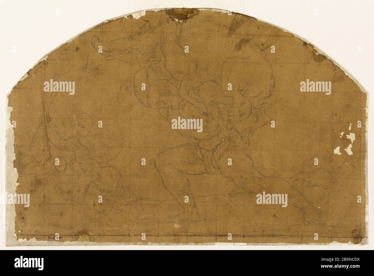 Hercules carries boar Erymanthian Eugène Delacroix (1798-1863). Hercule ...