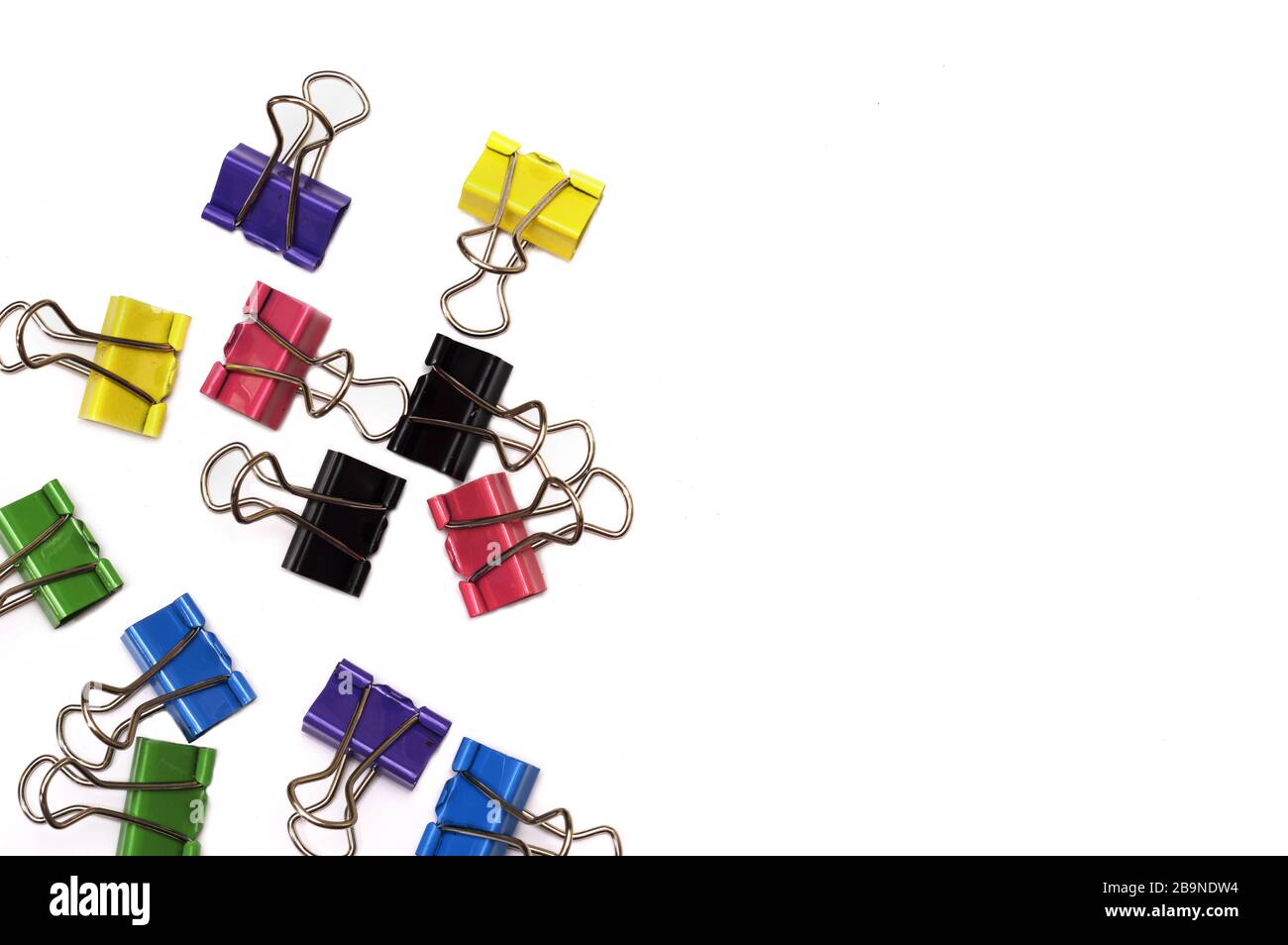 Paper Clips on White Background Stock Photo - Alamy