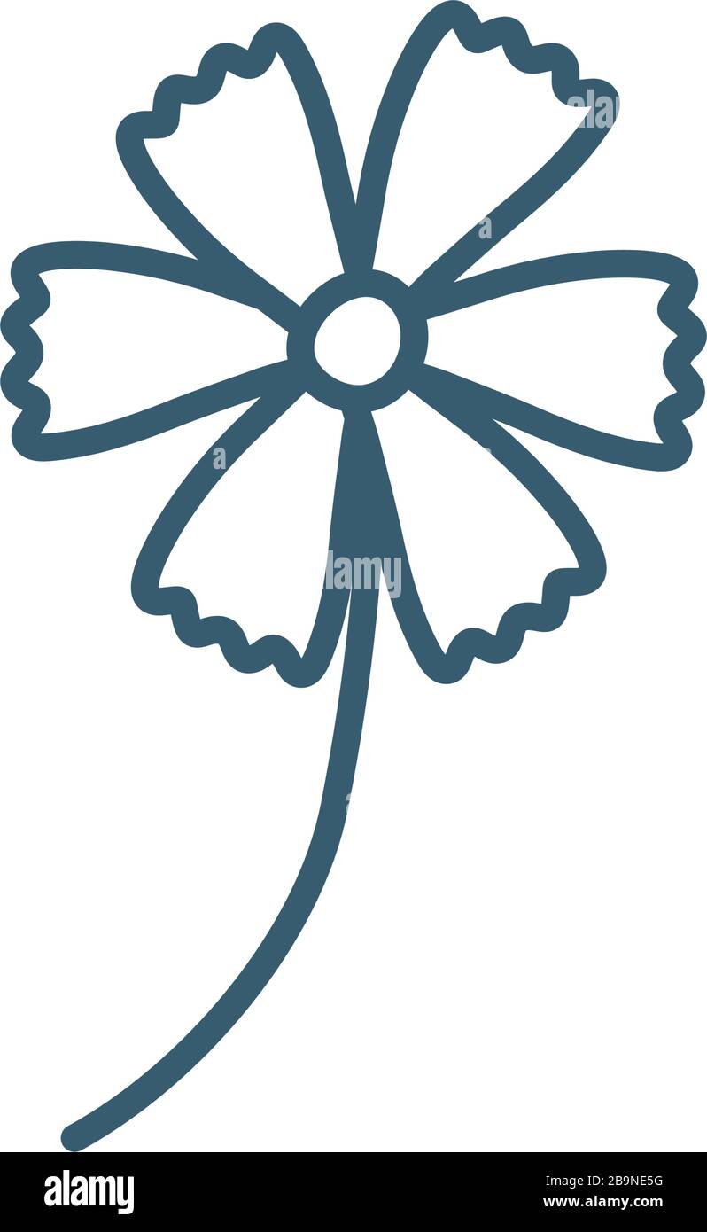 flower line style icon design, natural floral nature plant ornament ...