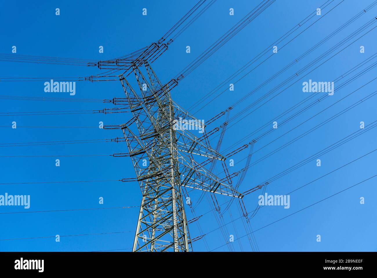 High voltage pylons of 380 KV and 110 KV power lines, in Herne city ...