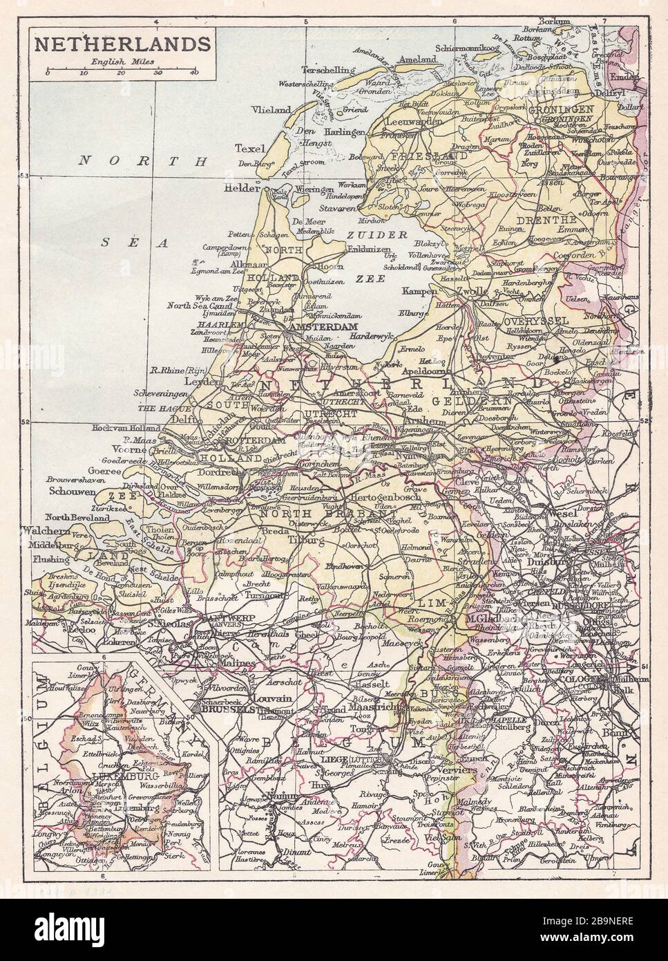 Vintage map of holland hi-res stock photography and images - Alamy