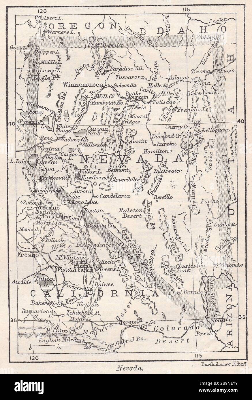 Nevada map hi-res stock photography and images - Alamy