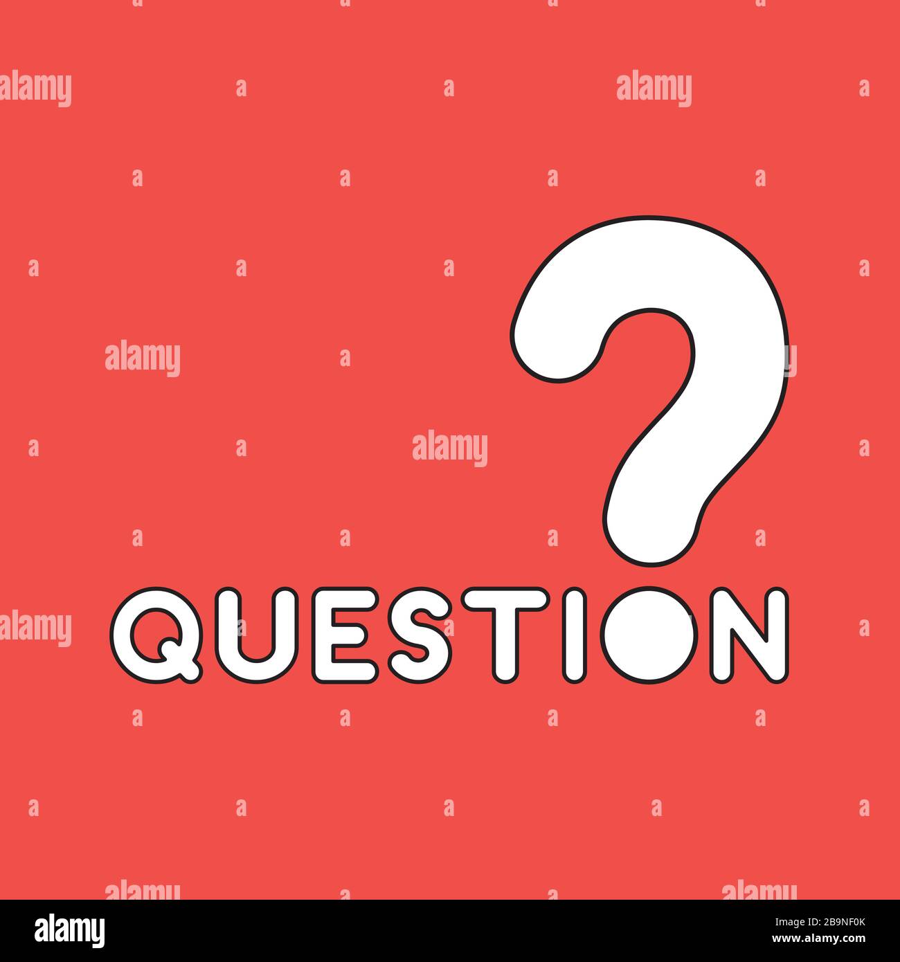 Vector icon concept of question word text with question mark. White ...
