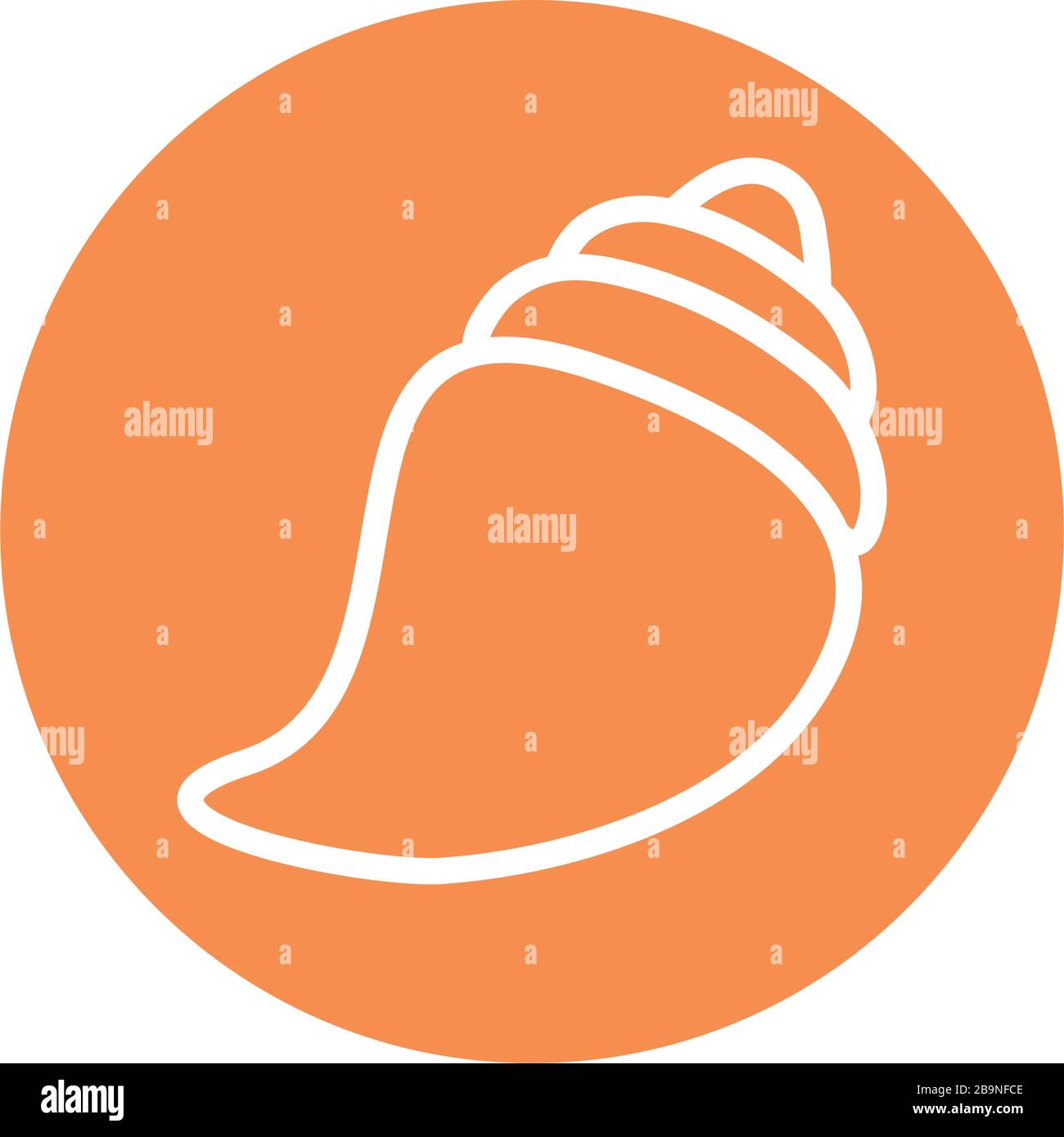 shell line block style icon design Sea life ecosystem fauna ocean ...