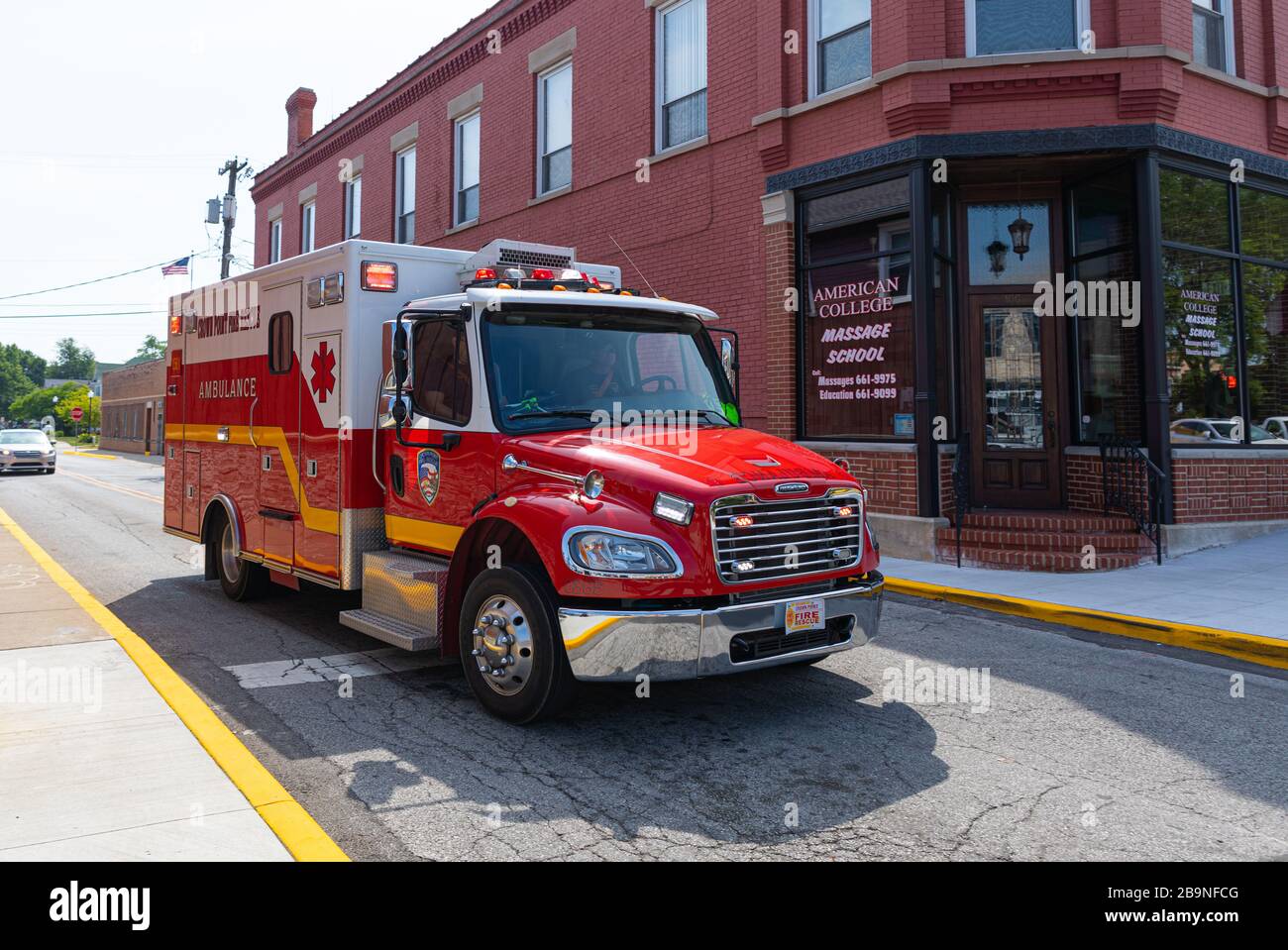 Crown Point, Indiana, USA - July 27, 2019: a Freightliner ambulance ...