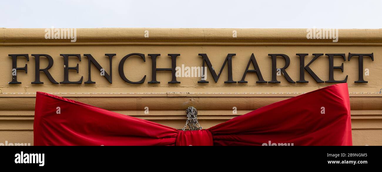 New Orleans, Louisiana, USA - November 30, 2019: The French Market sign ...
