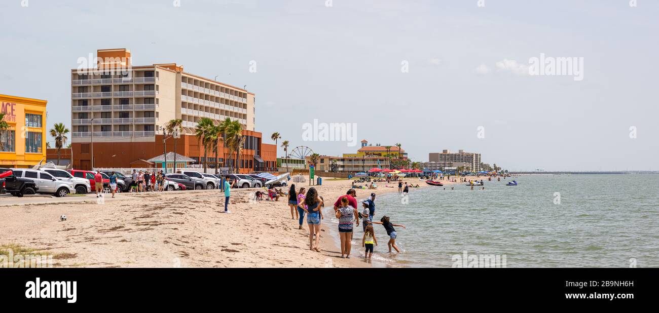 Corpus Christi, Texas, USA - June 30, 2019: People enjoying the day at ...