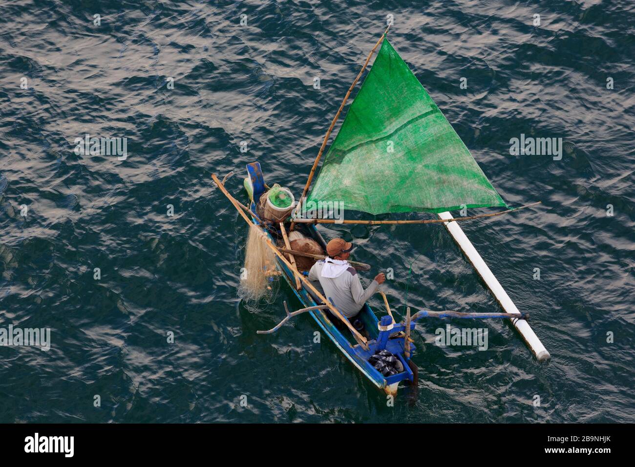 Local boat, Lembar Port, Lombok Island, West Nusa Tenggara Province ...