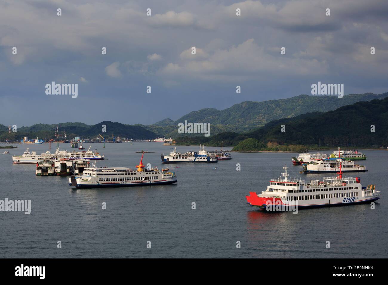 Ferries in Lembar Port, Lombok Island, West Nusa Tenggara Province ...