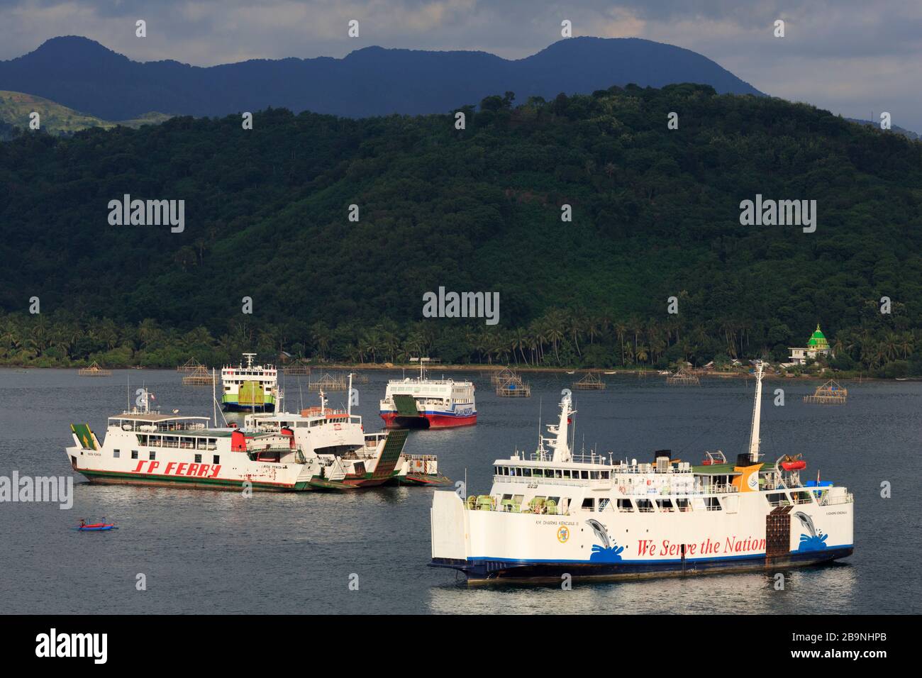 Ferries in Lembar Port, Lombok Island, West Nusa Tenggara Province ...