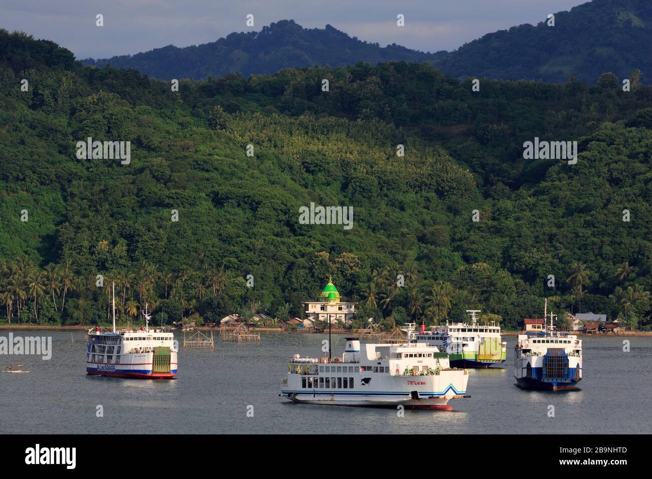 Ferries in Lembar Port, Lombok Island, West Nusa Tenggara Province ...
