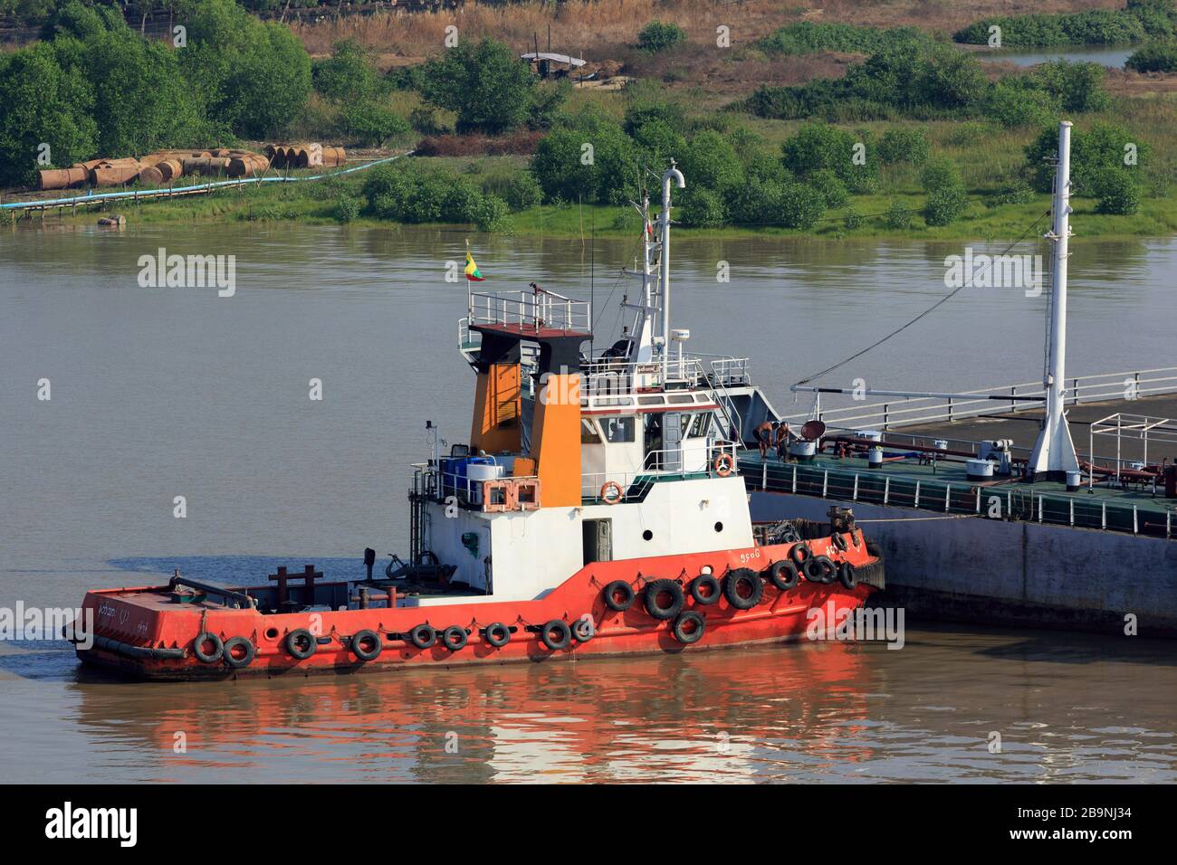 Tug in Thilawa Port,Yangon (Rangoon),Myanmar (Burma),Asia Stock Photo ...