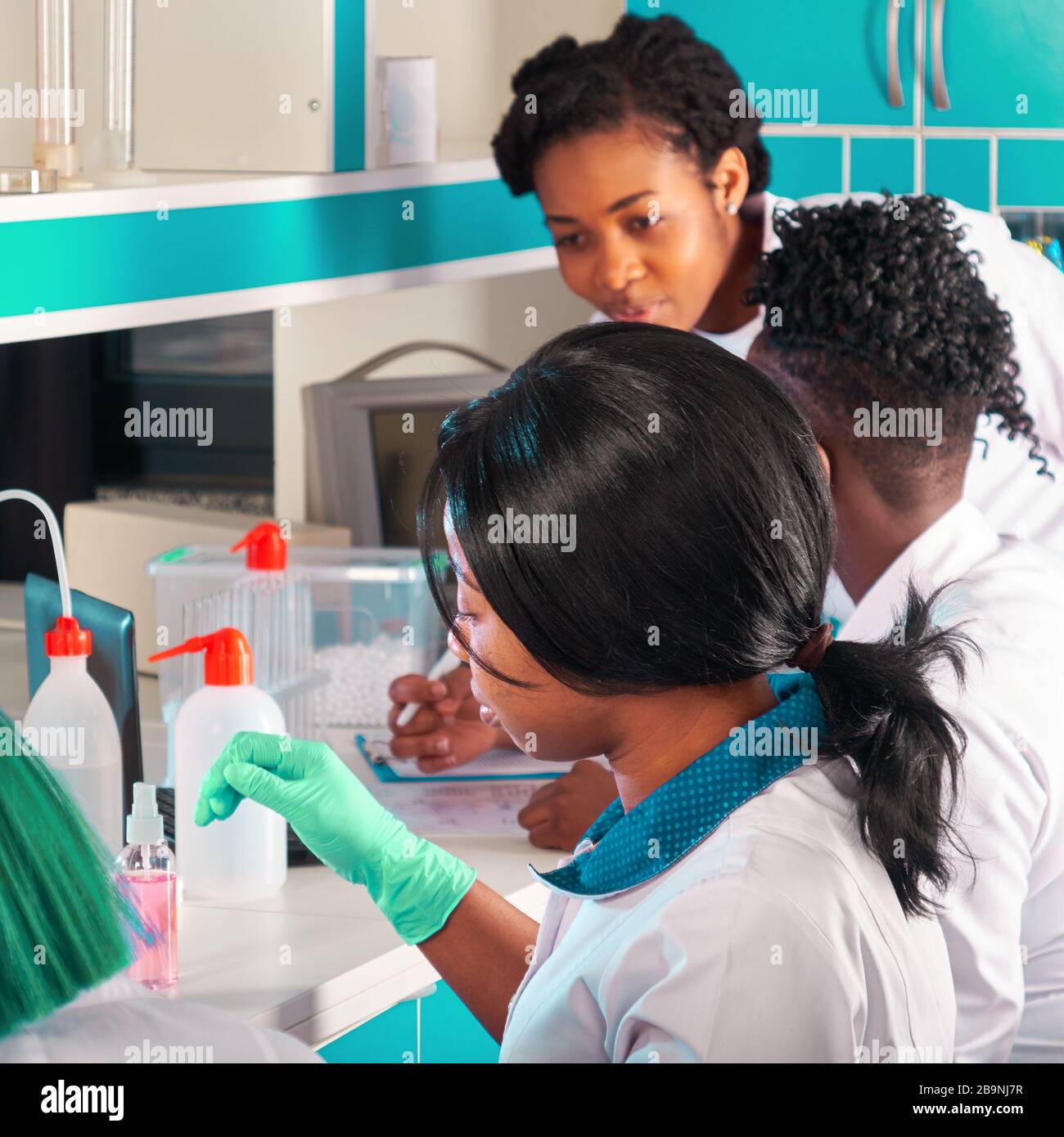 Female African medical students, young graduates in research, medical ...