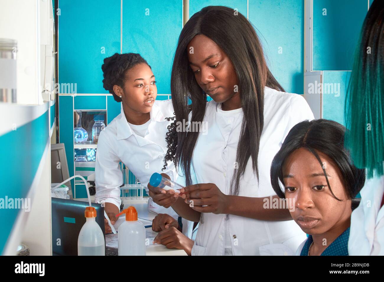Female African medical students, young graduates in research, medical ...