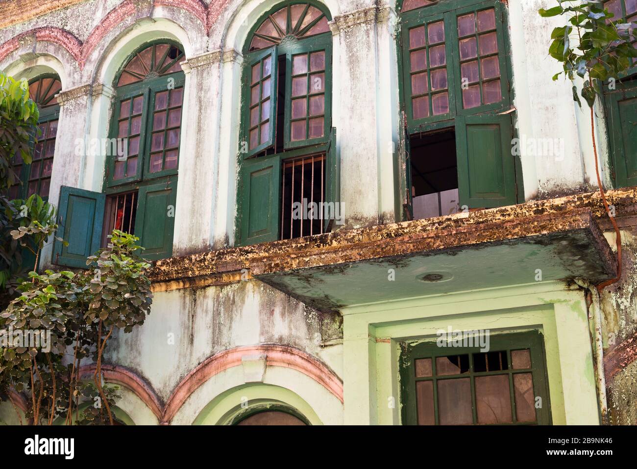 Colonial architecture in Yangon (Rangoon),Myanmar (Burma),Asia Stock ...