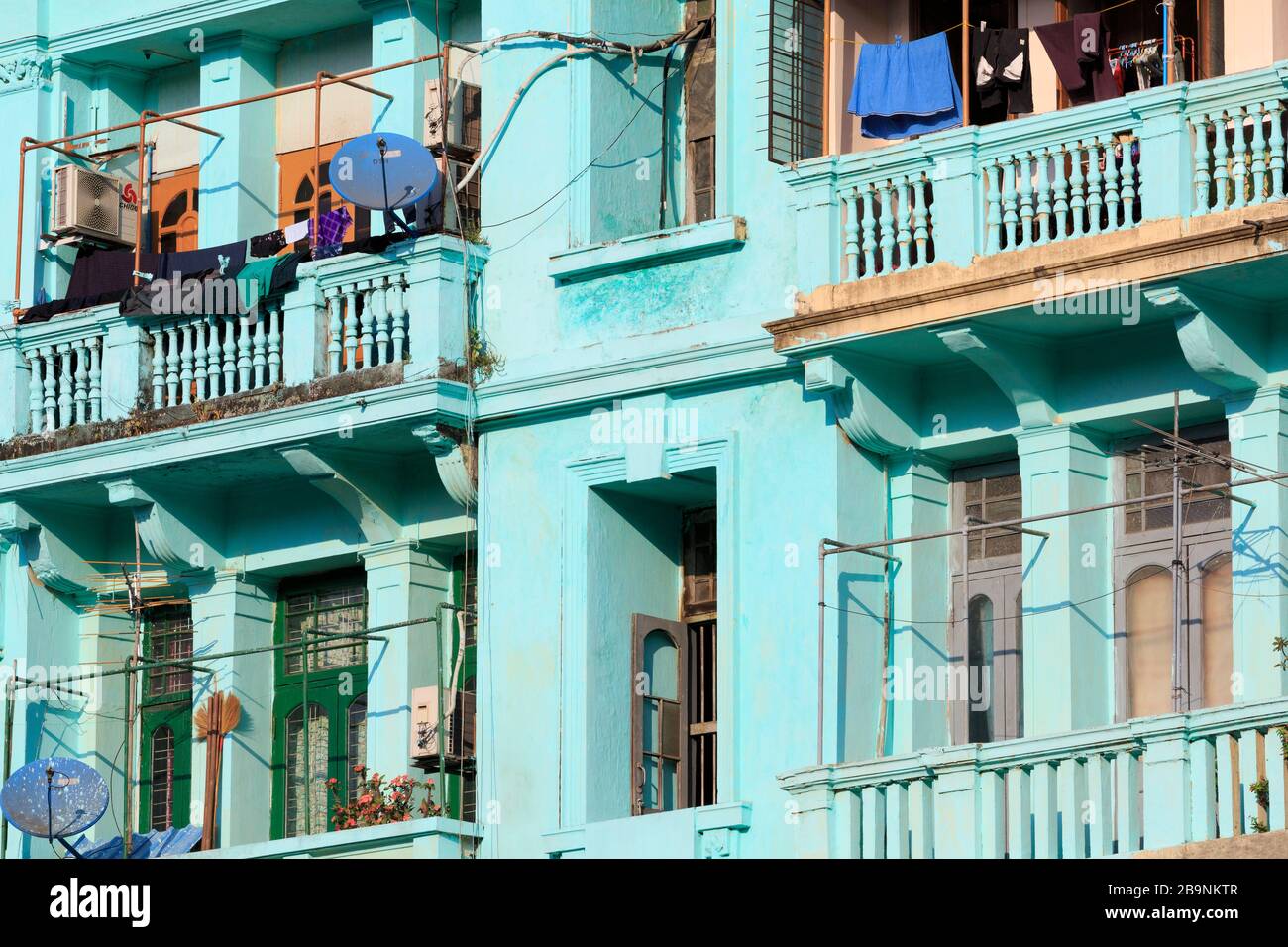 Colonial architecture on Sule Pagoda Road,Yangon (Rangoon),Myanmar ...