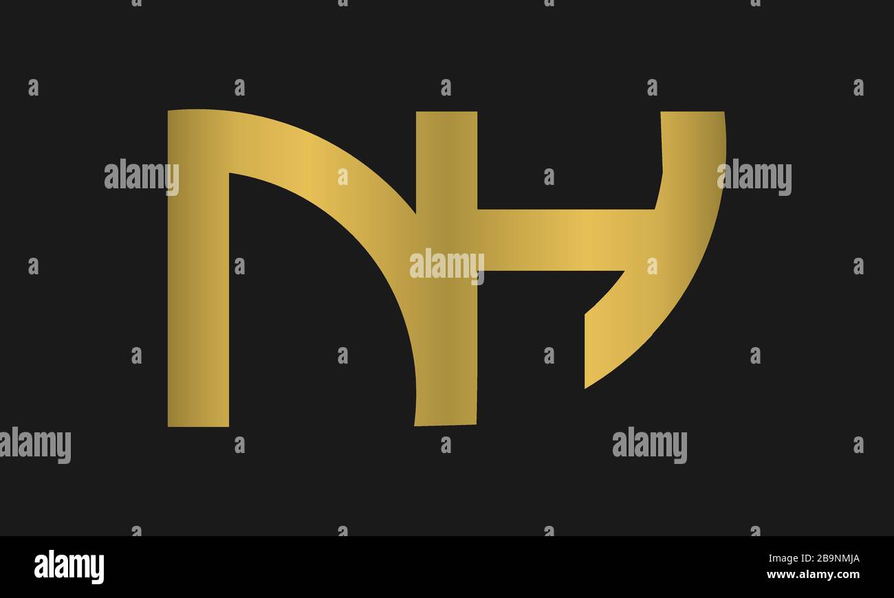 Hn Nh Letter Logo Design With Creative Modern Trendy Typography And