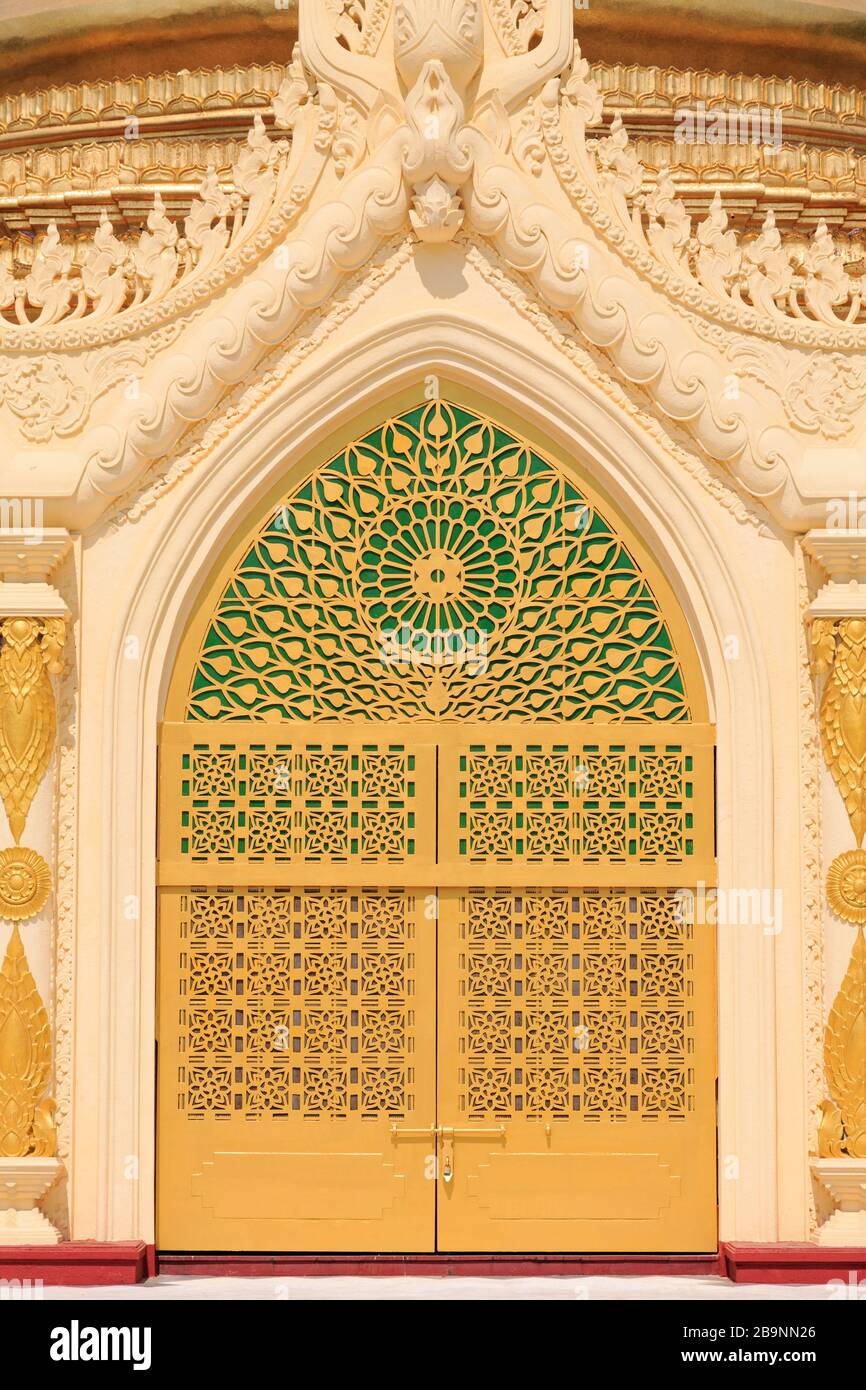 Door in Maha Wizaya Pagoda,Yangon (Rangoon),Myanmar (Burma),Asia Stock ...