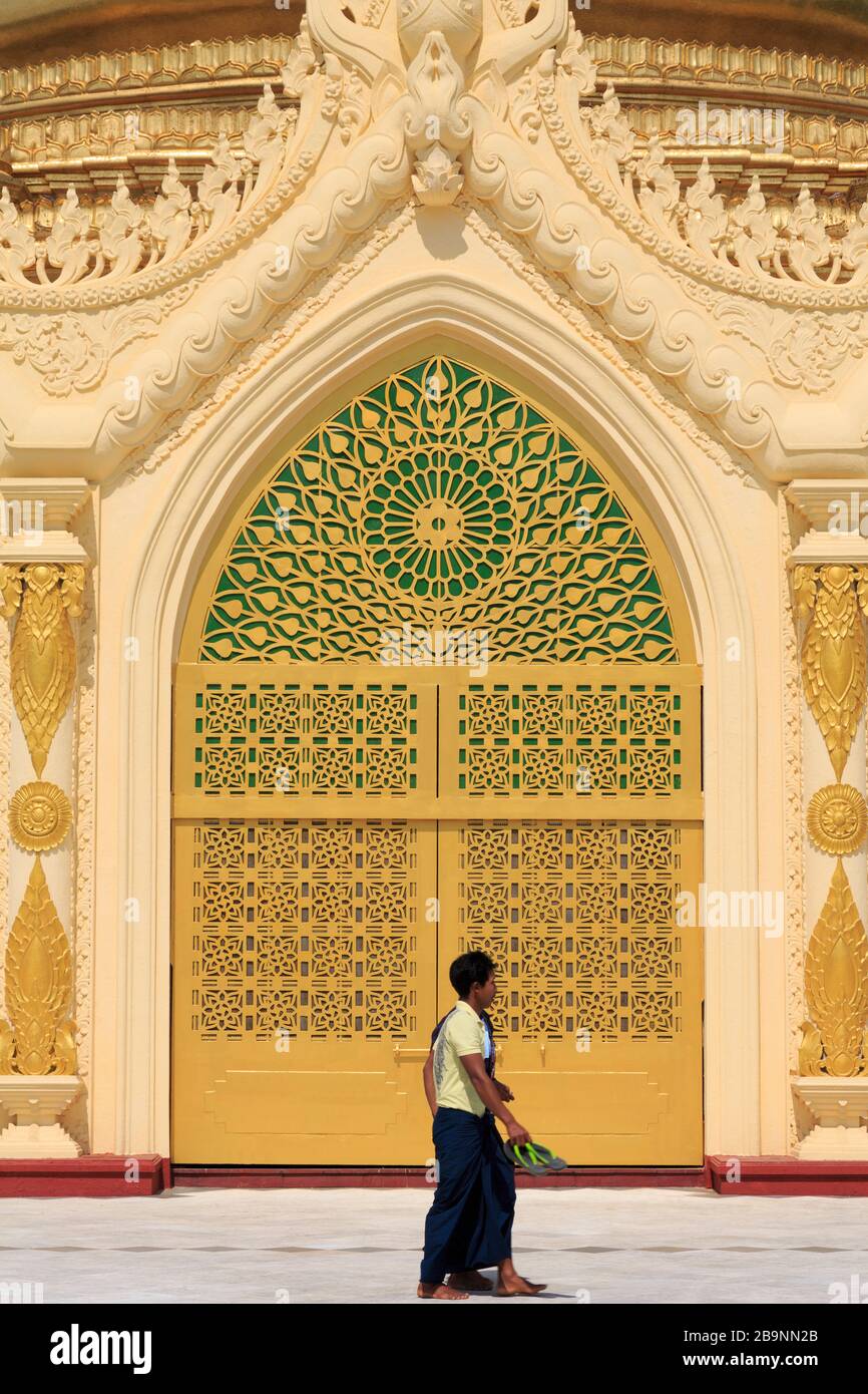 Door in Maha Wizaya Pagoda,Yangon (Rangoon),Myanmar (Burma),Asia Stock ...