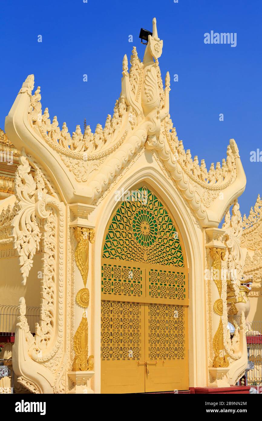 Door in Maha Wizaya Pagoda,Yangon (Rangoon),Myanmar (Burma),Asia Stock ...