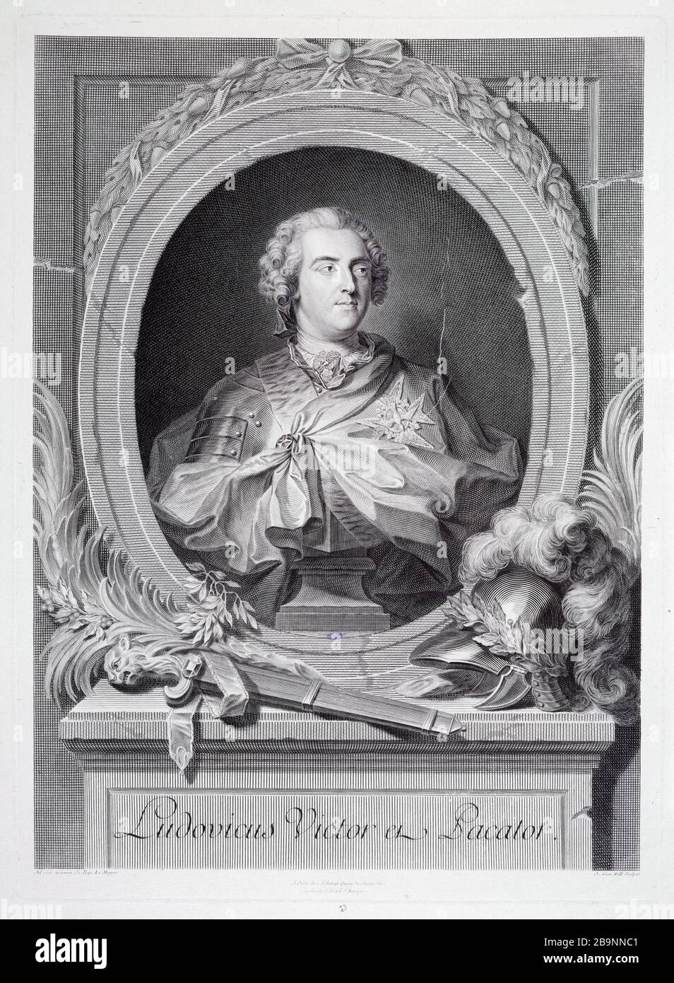PORTRAIT OF LOUIS XV Jan Georg Wille. "Portrait de Louis XV, D 105 ...