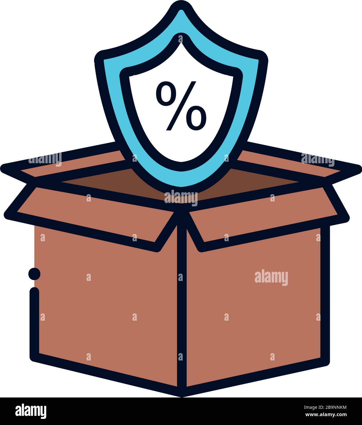 Box and sale shield line fill style icon design, Delivery logistics ...
