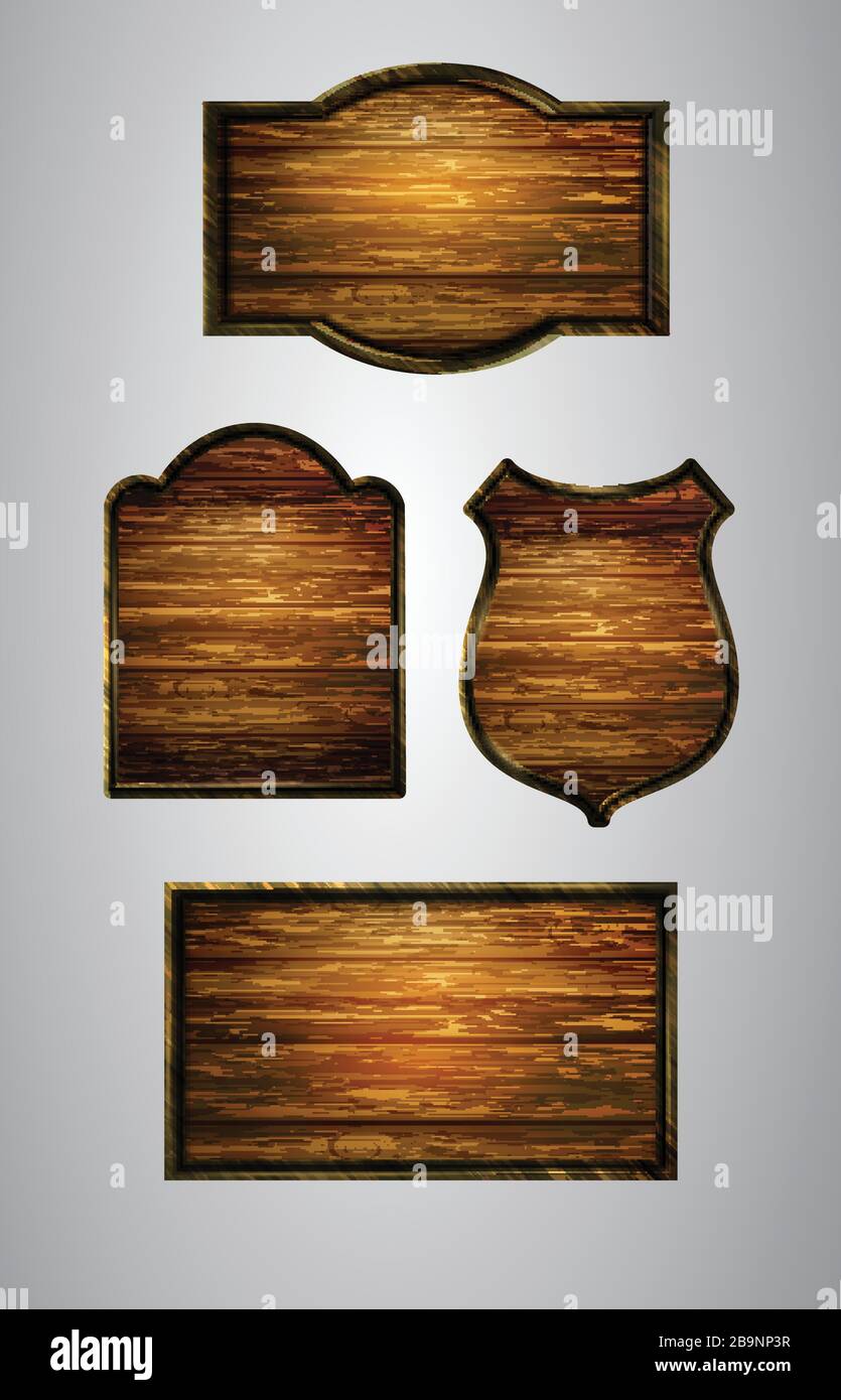 Vector realistic illustration of wooden signboard Stock Vector Image ...