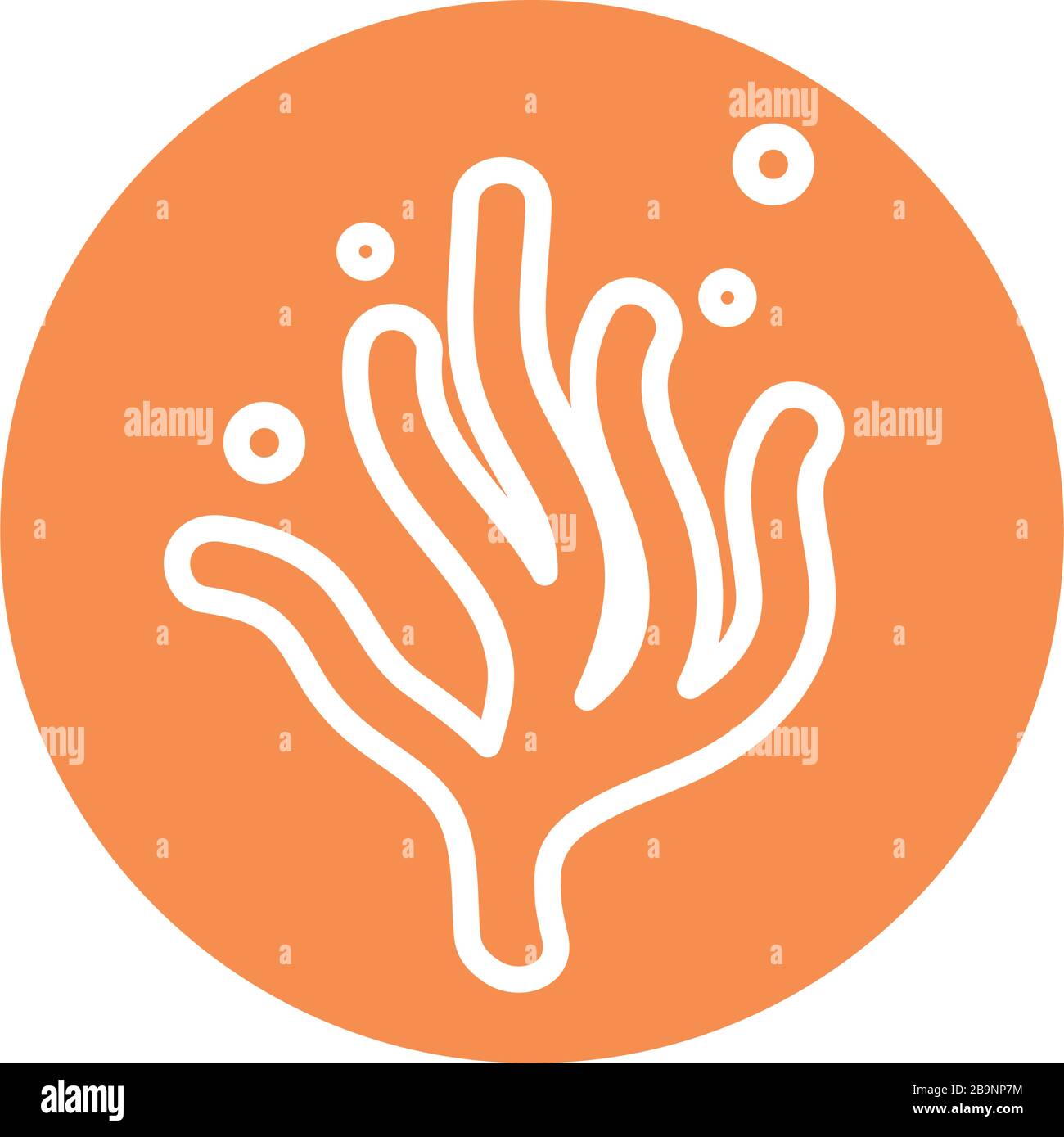 coral line block style icon design Sea life ecosystem fauna ocean ...