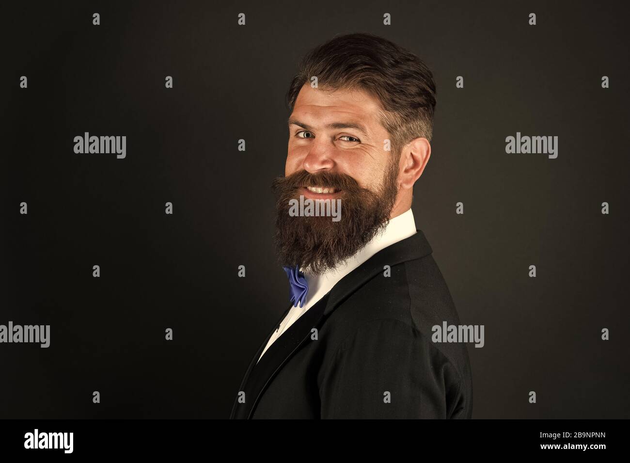 Long beard and mustache. Barbershop concept. Stylist fashion expert ...