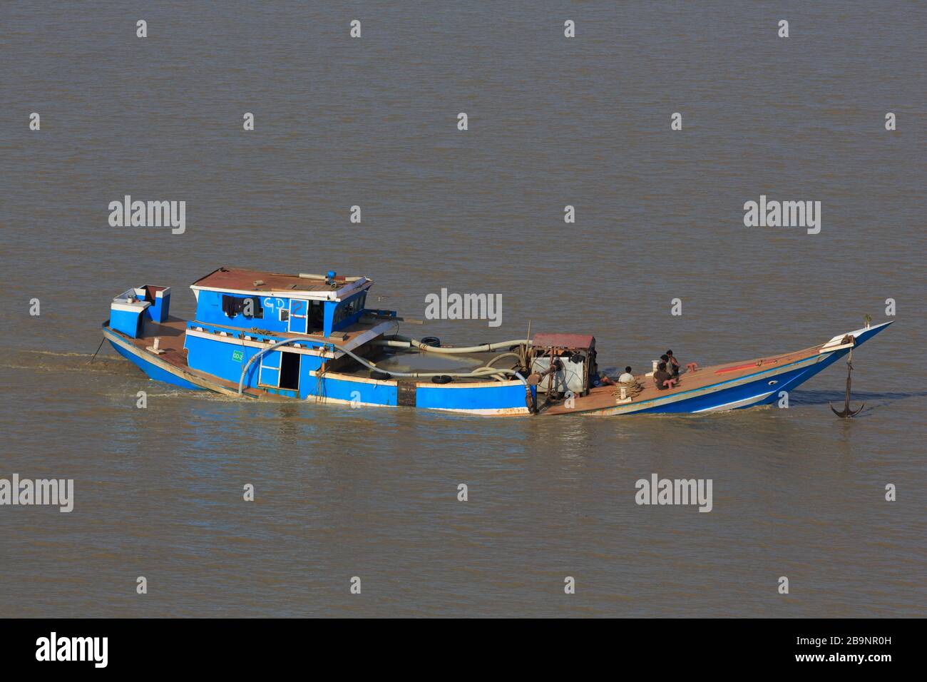 Traditional boat on the Irrawady River (Rangoon),Myanmar (Burma),Asia ...
