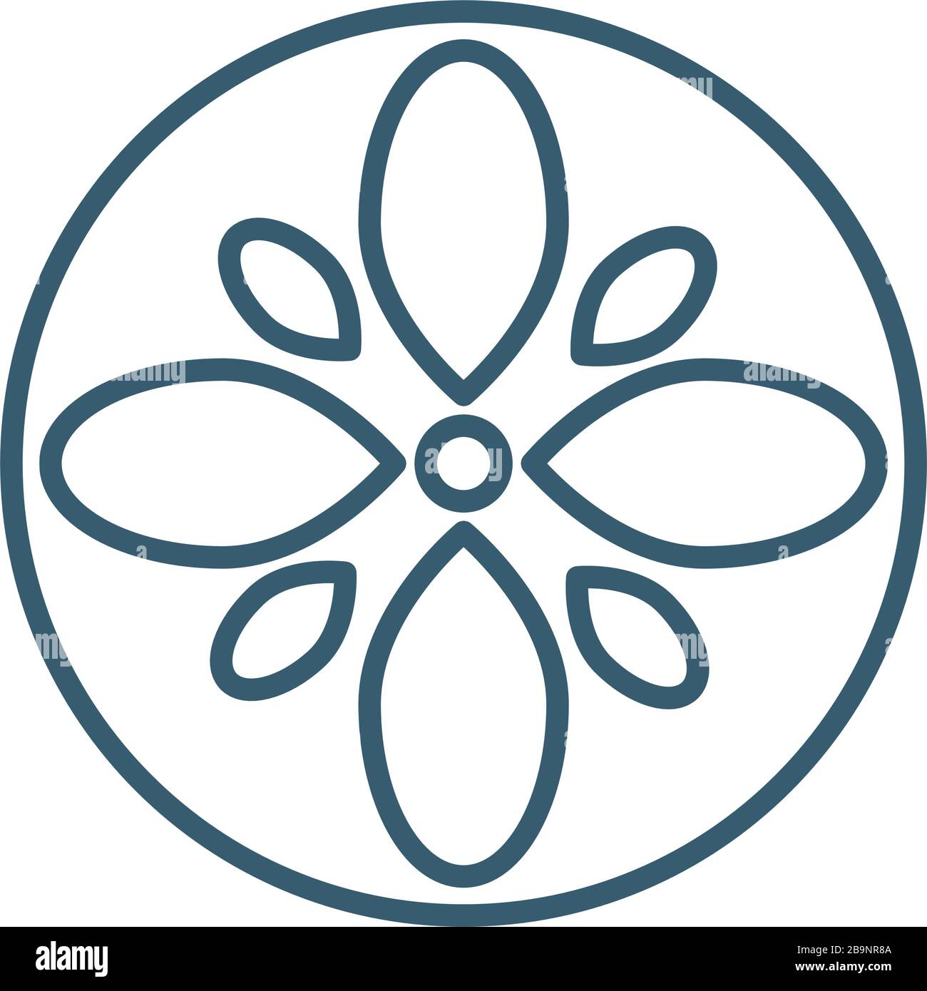 flower line style icon design, natural floral nature plant ornament ...