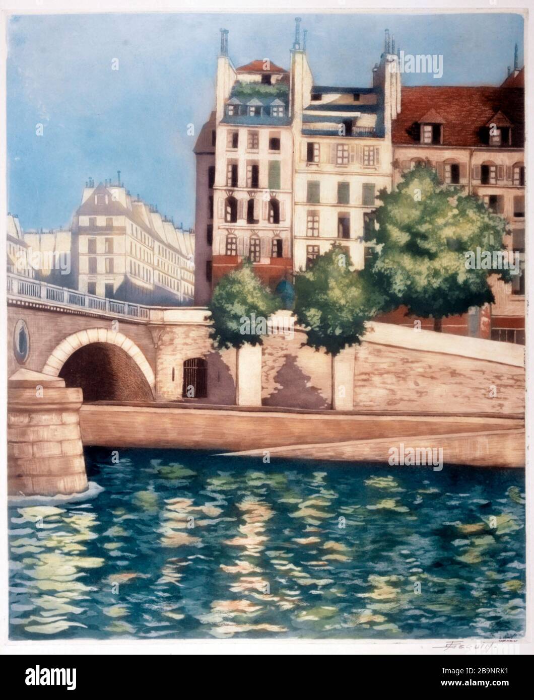 Quai Saint-Michel Seguin. "Quai Saint-Michel". Gravure. Paris, musée ...