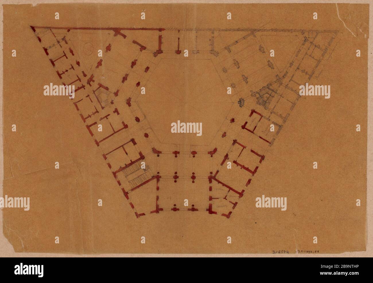 Project for the twentieth arrondissement town hall: map Stock Photo - Alamy