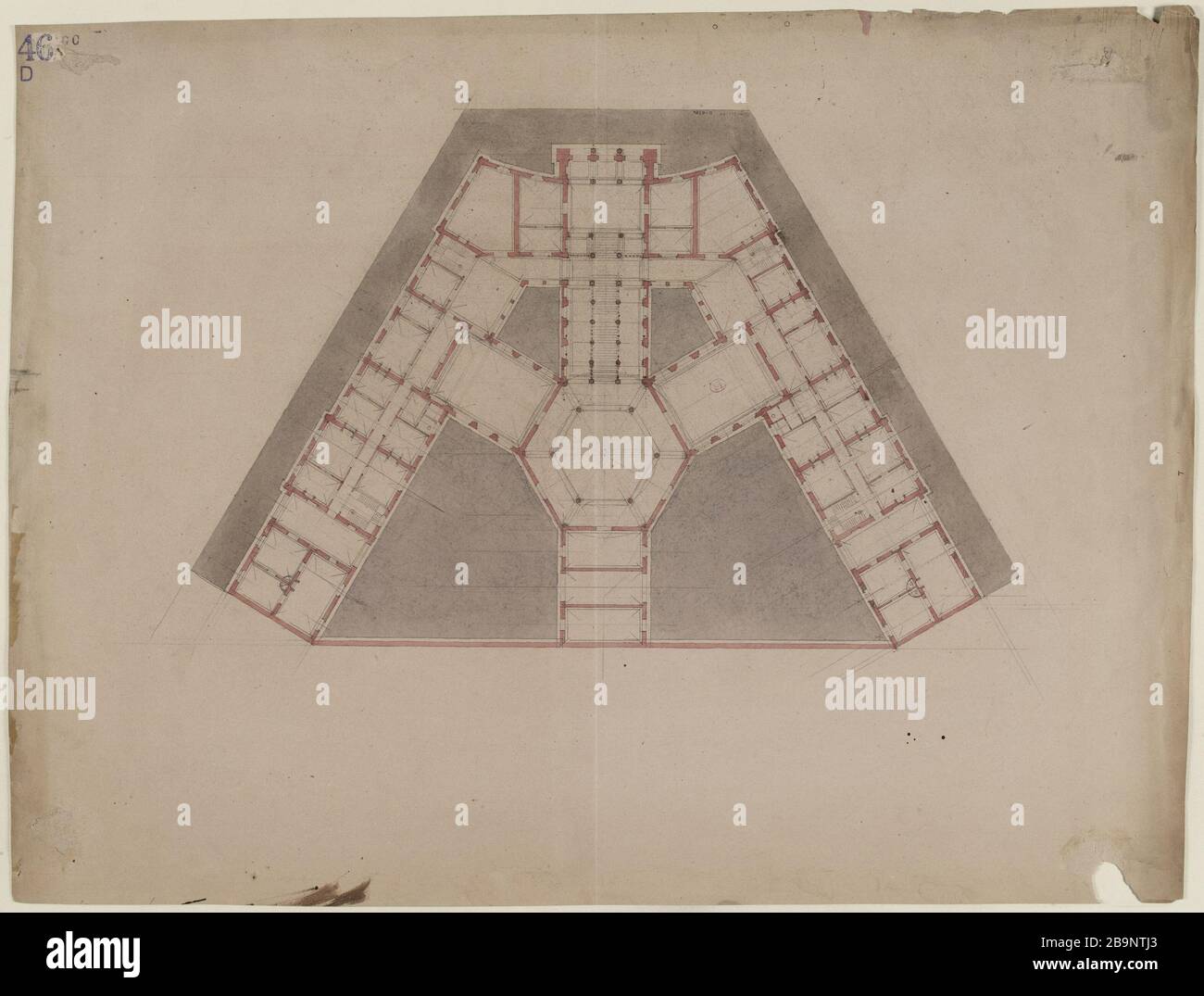 Study project for the twentieth arrondissement town hall: map Stock ...