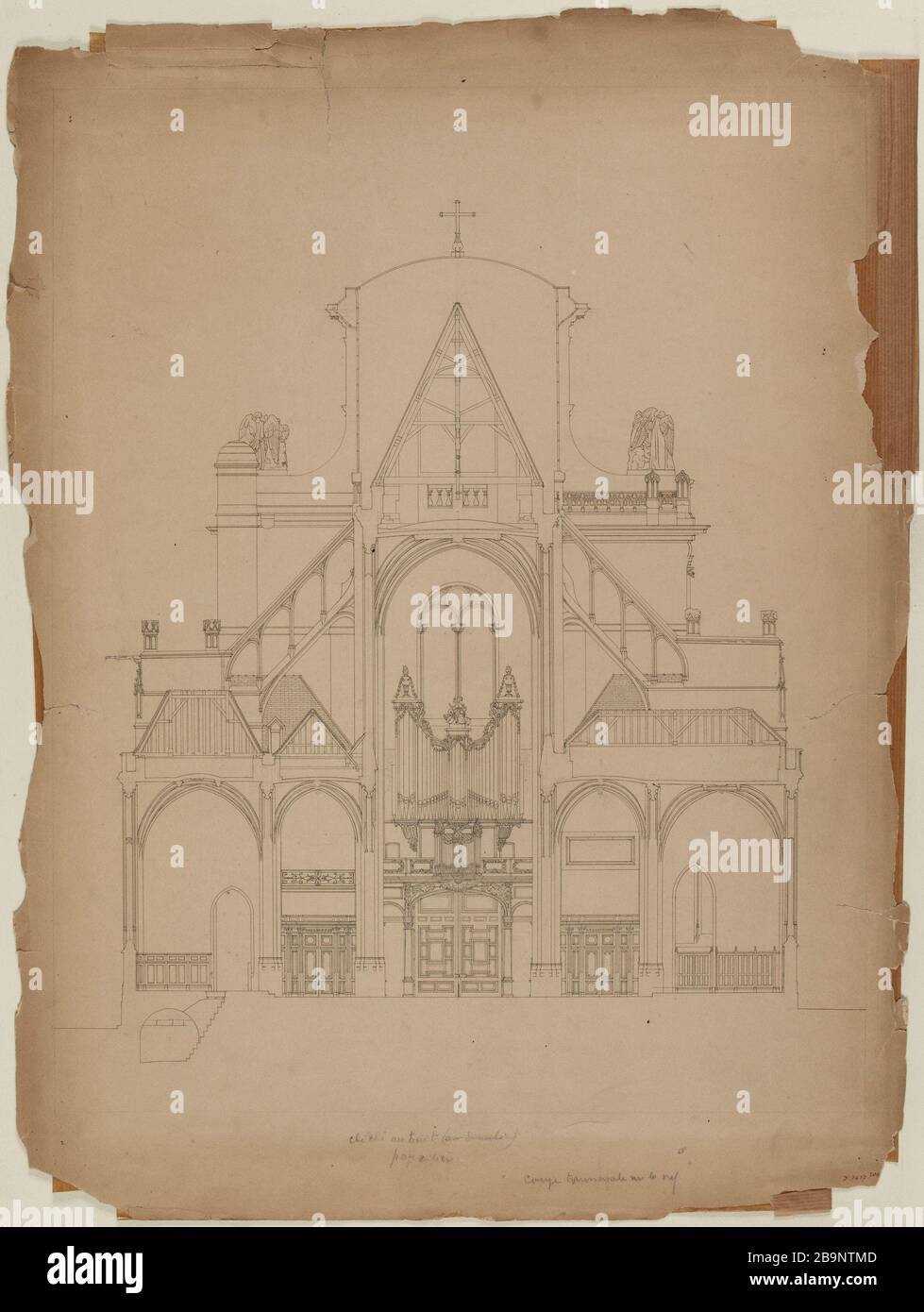 Church of Saint-Gervais: Cross section of the nave Stock Photo - Alamy