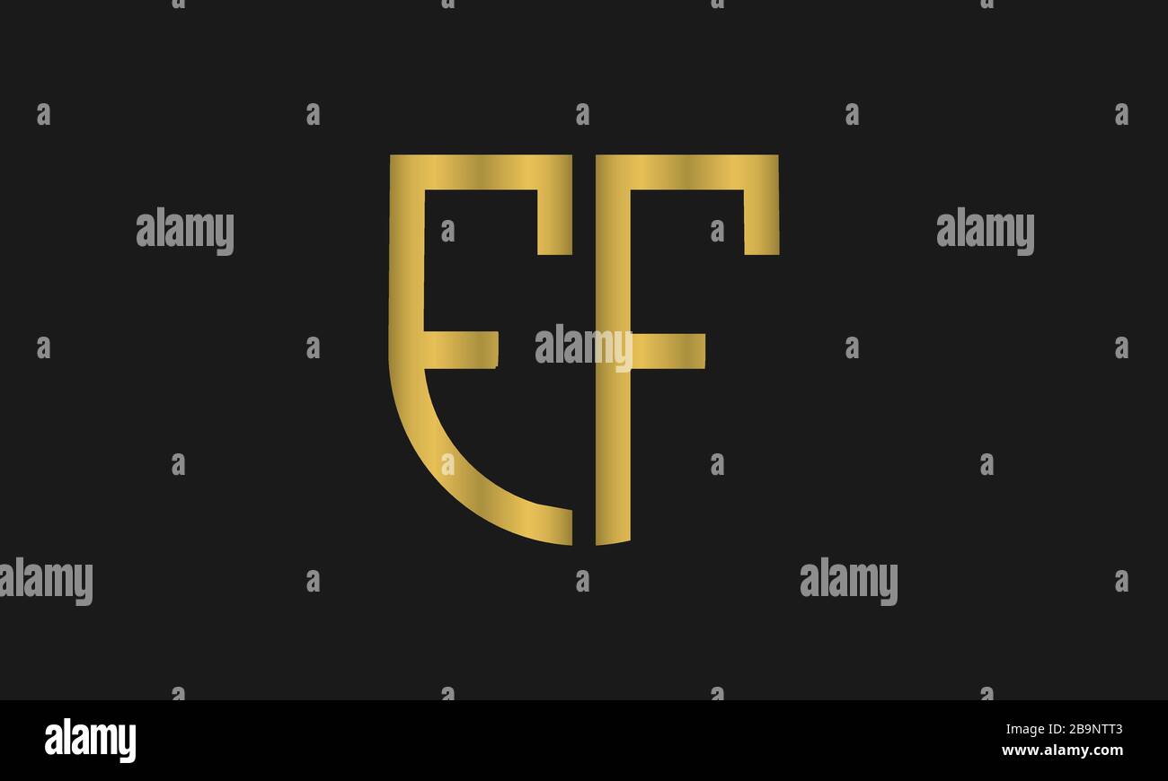 Letter E F monogram and shield sign combination. Line art logo design ...