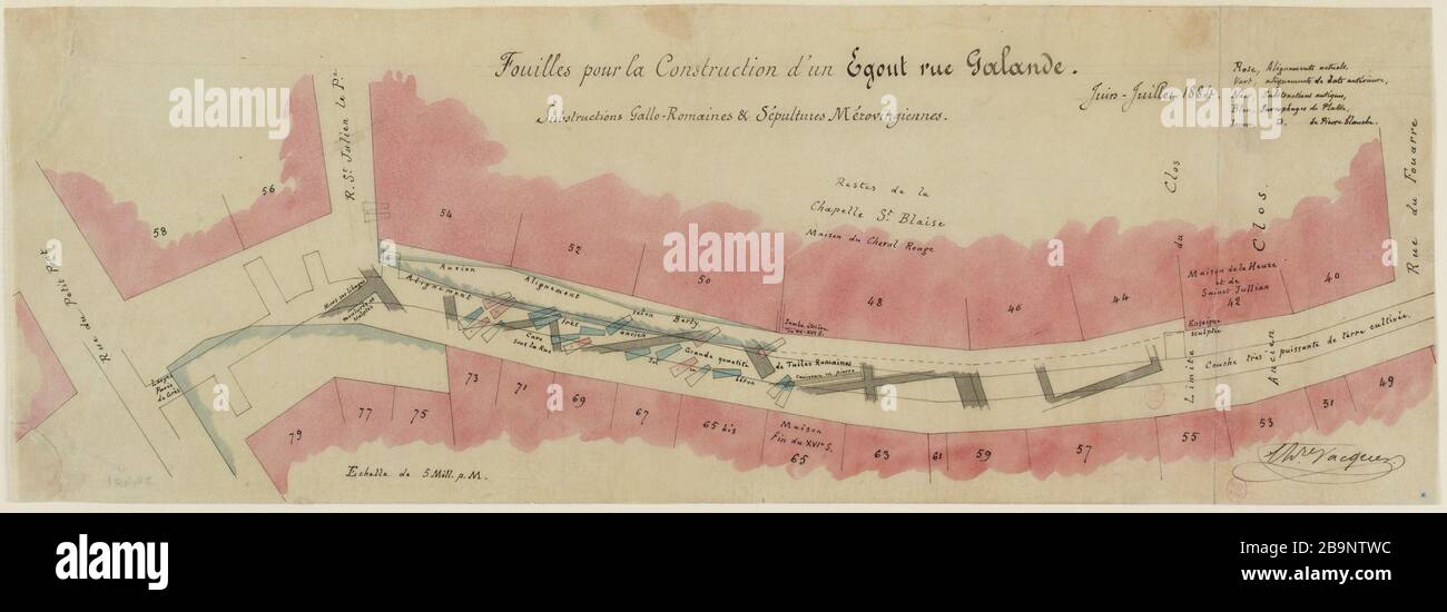 Excavations for the construction of a street sewer Galande ...