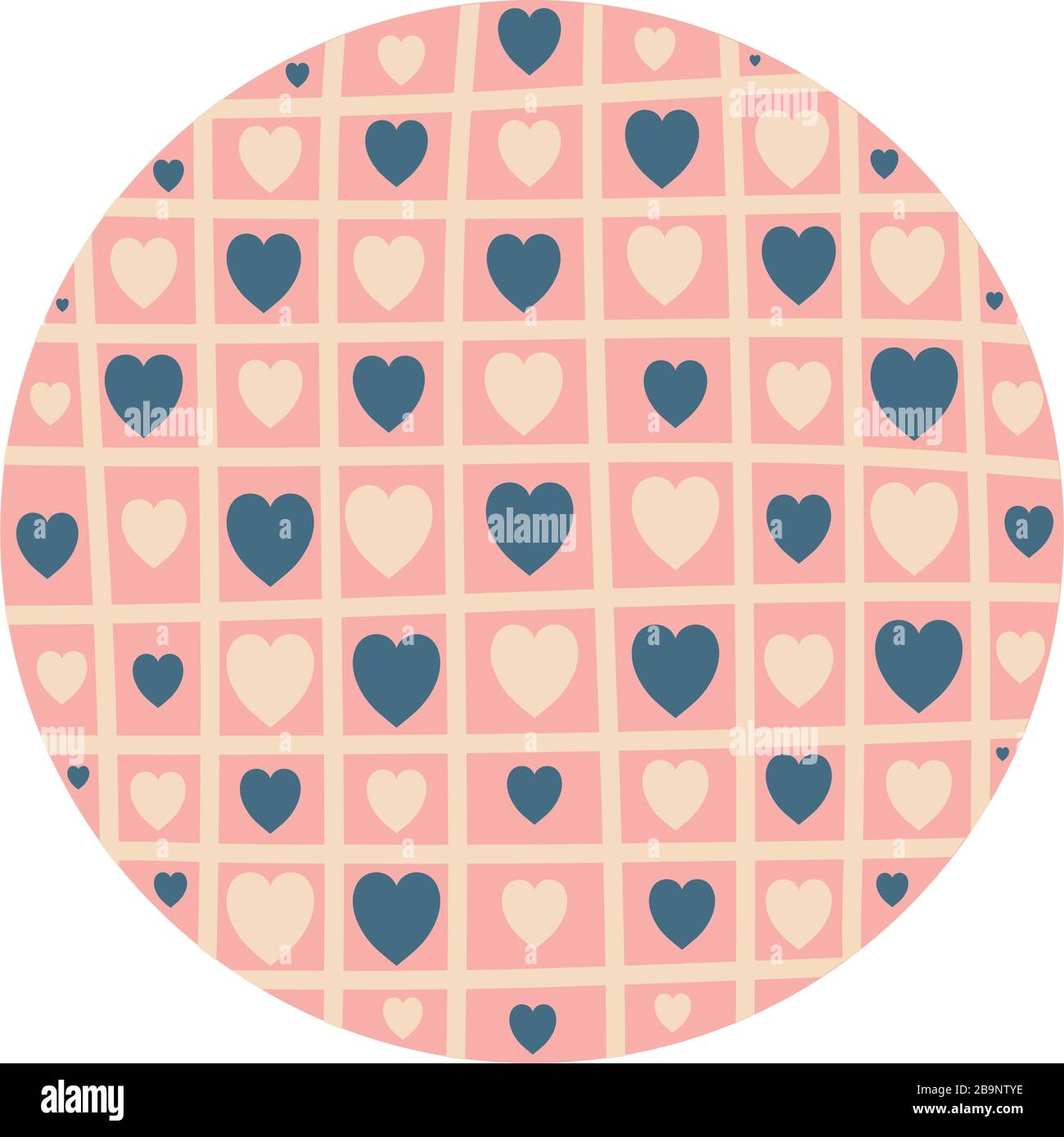 Hearts and squares flat block style icon design of love passion ...
