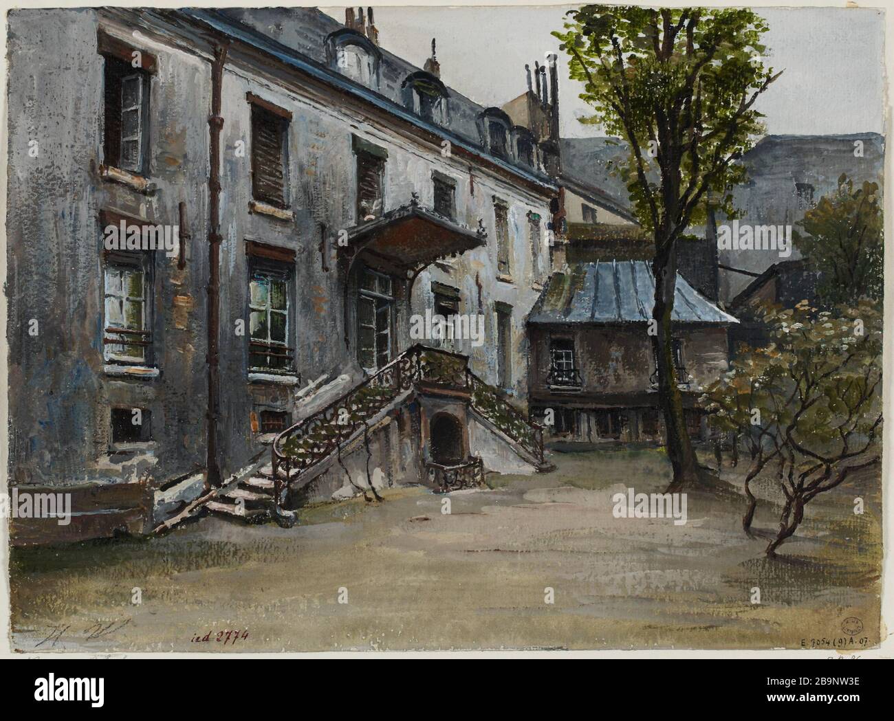 Courtyard of Andral hospital Tournelles street in 1906 Stock Photo - Alamy