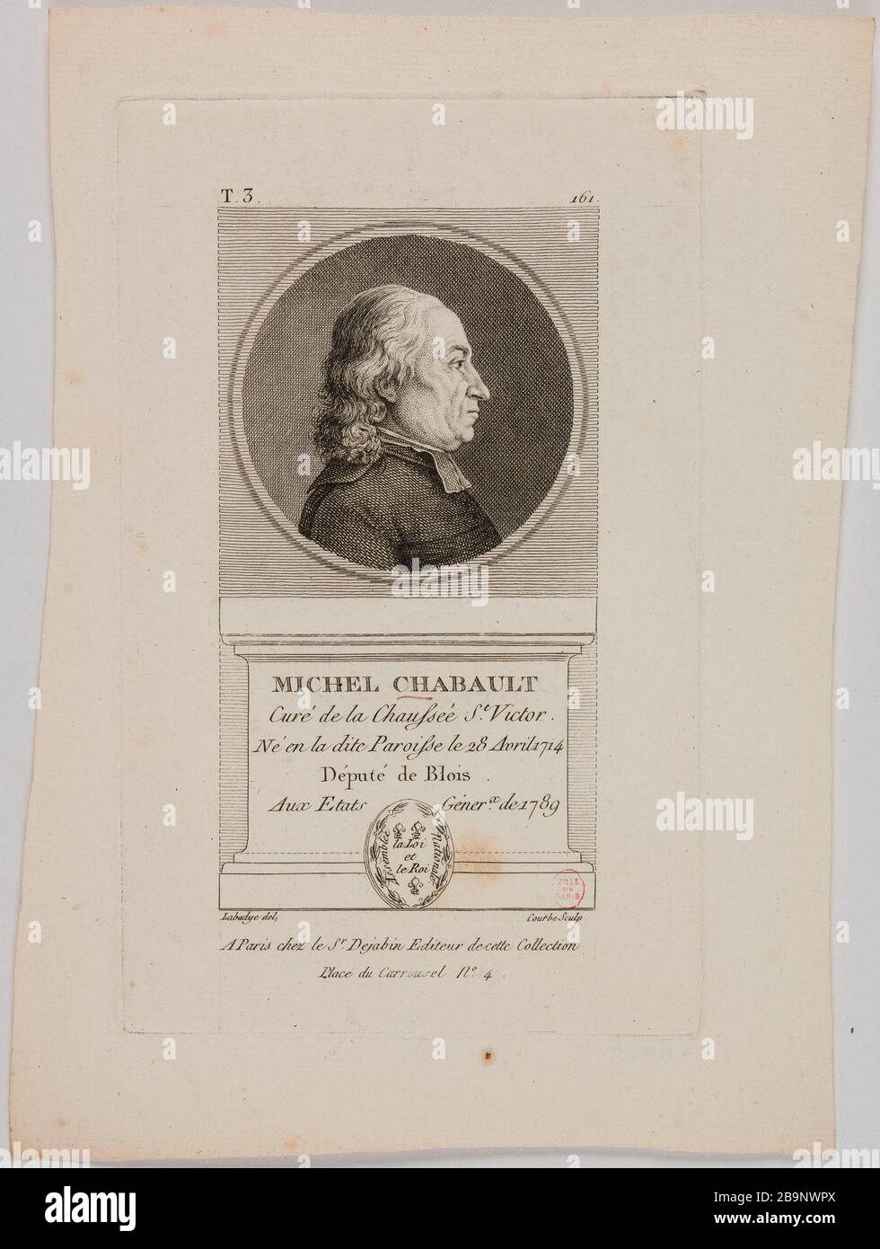 Portrait of Michel Chabault. Wilbrode Nicolas Magloire Courbe. Portrait ...