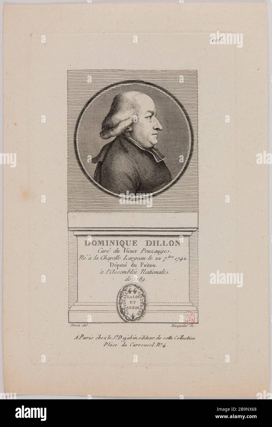 Portrait of Dominique Dillon. Nicolas François Joseph Masquelier (1760 ...