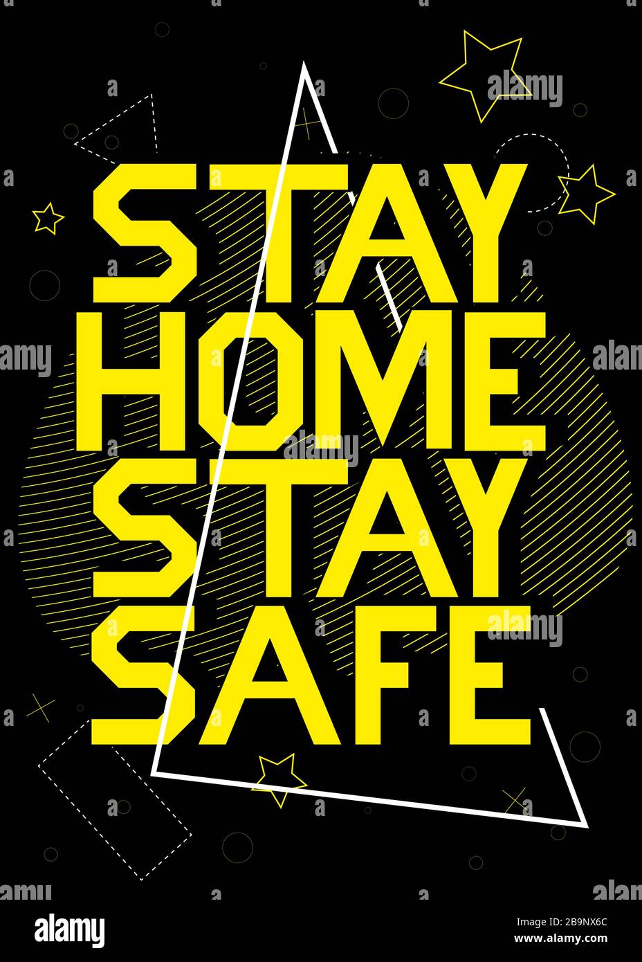 Stay Home Stay Safe banner template design. Abstract vector illustrated ...