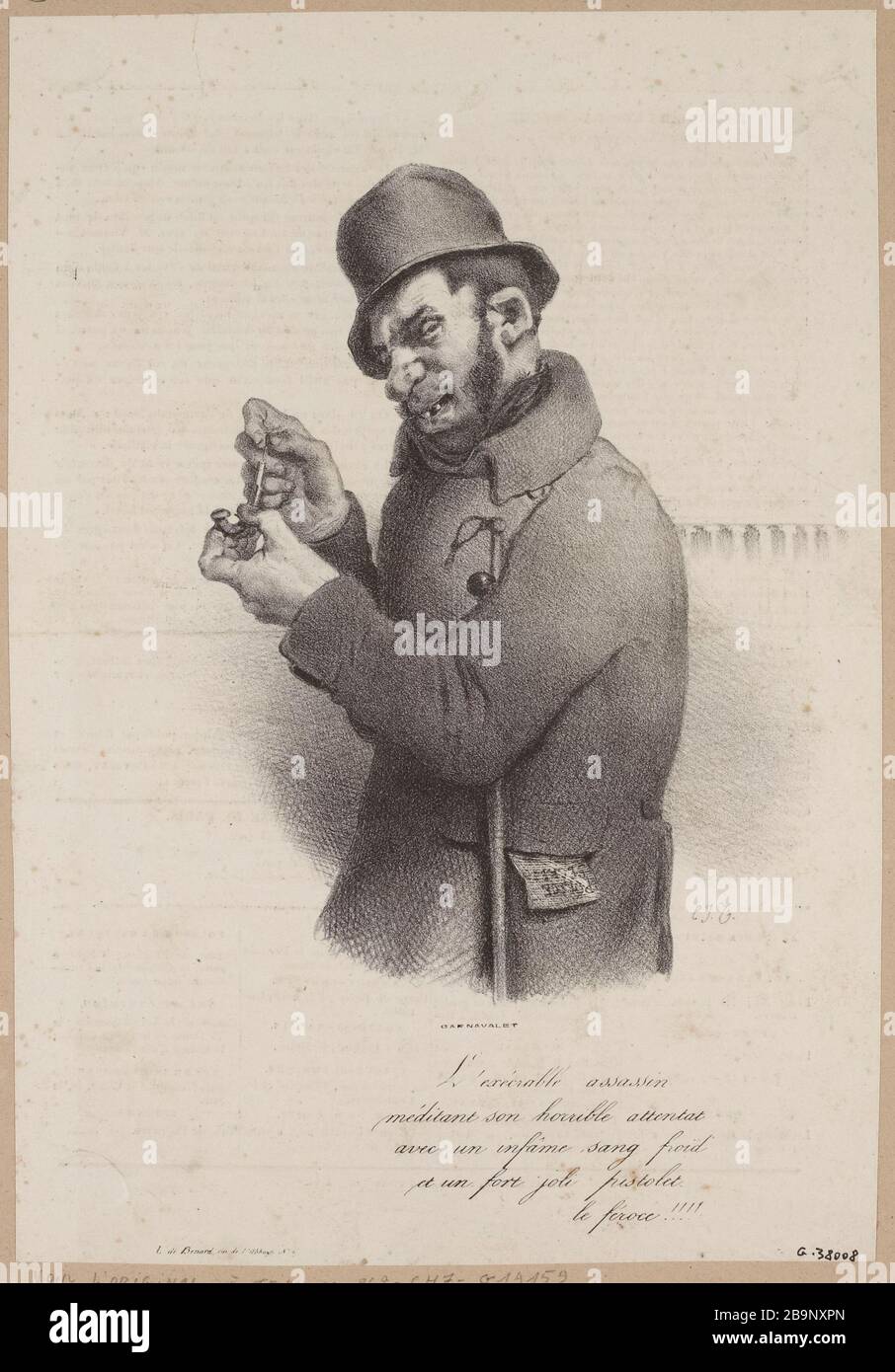 The execrable assassin / meditating his horrific attack / with a vile ...