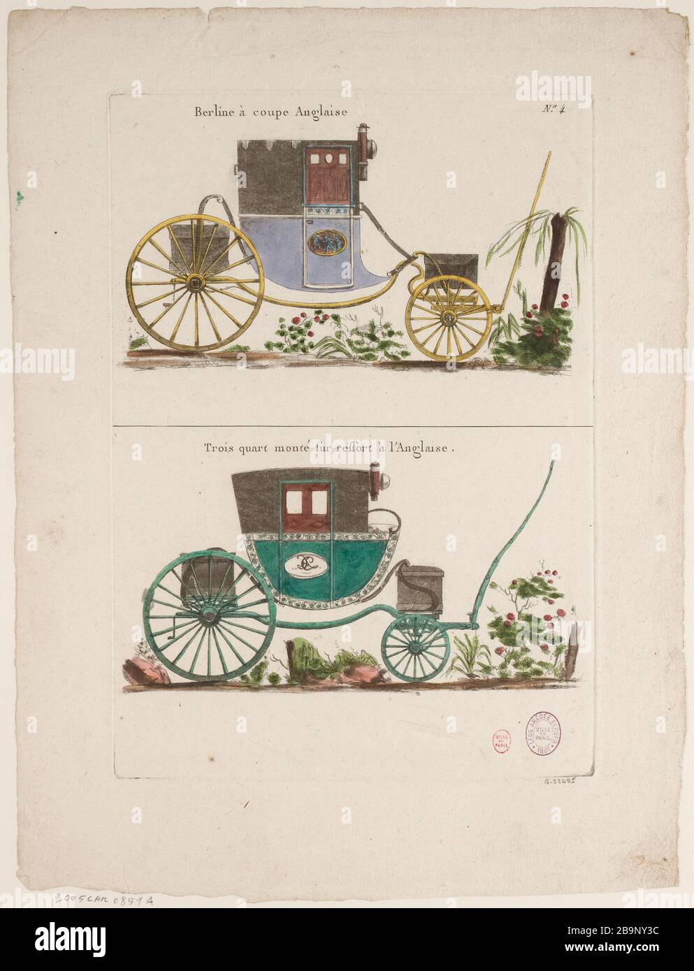 Carriage. Sedan English cut. Three fourth spring mounted to English ...