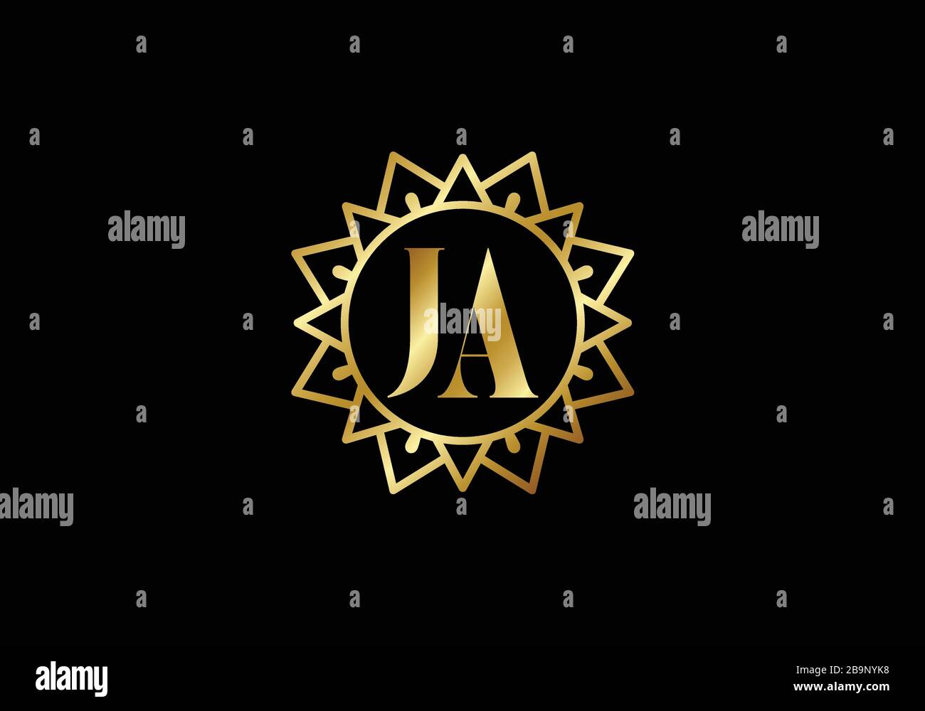J A, JA Initial Letter Logo design vector template, Graphic Alphabet ...