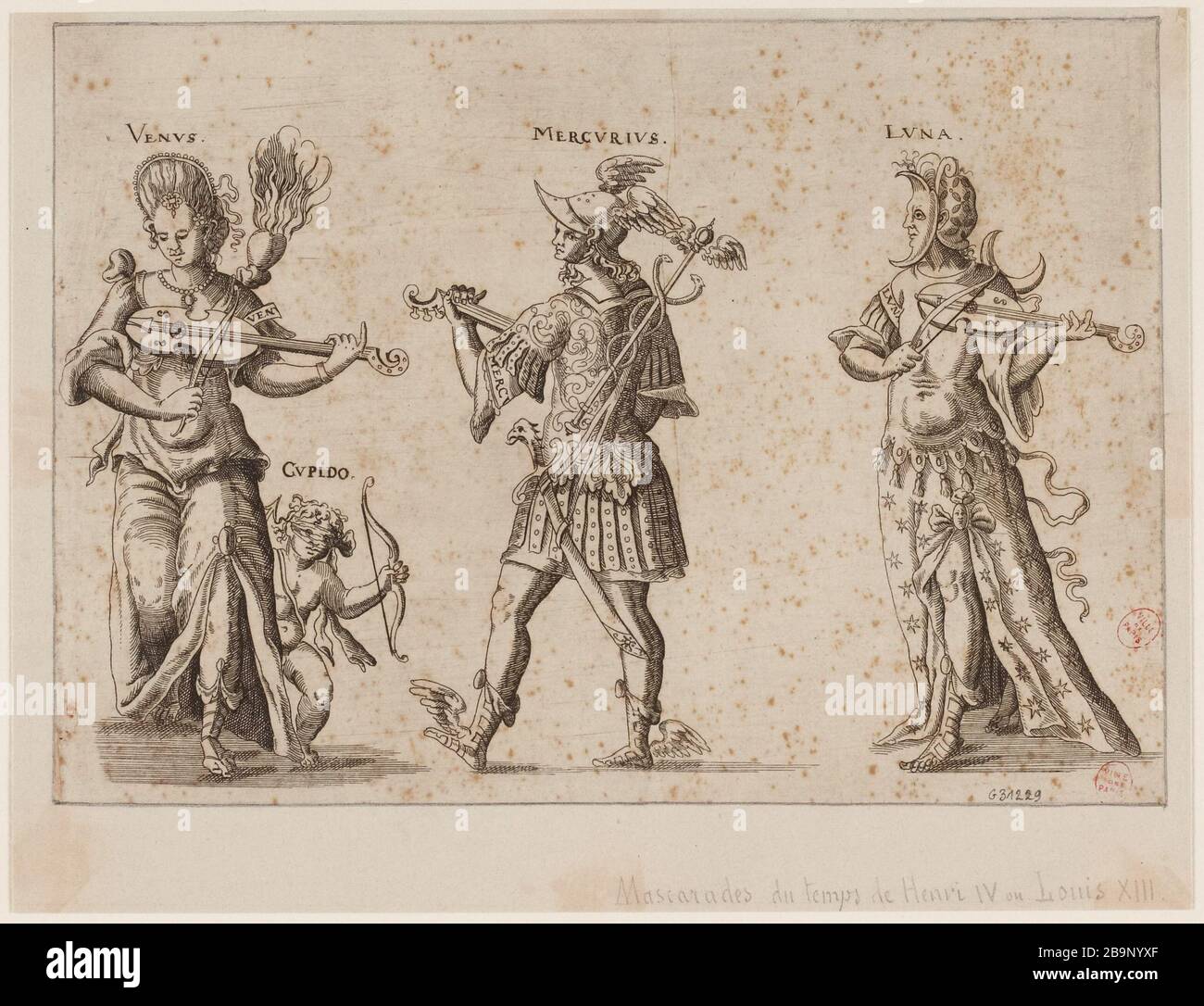 masquerade costumes: Venus, Mercury, Moon Stock Photo - Alamy