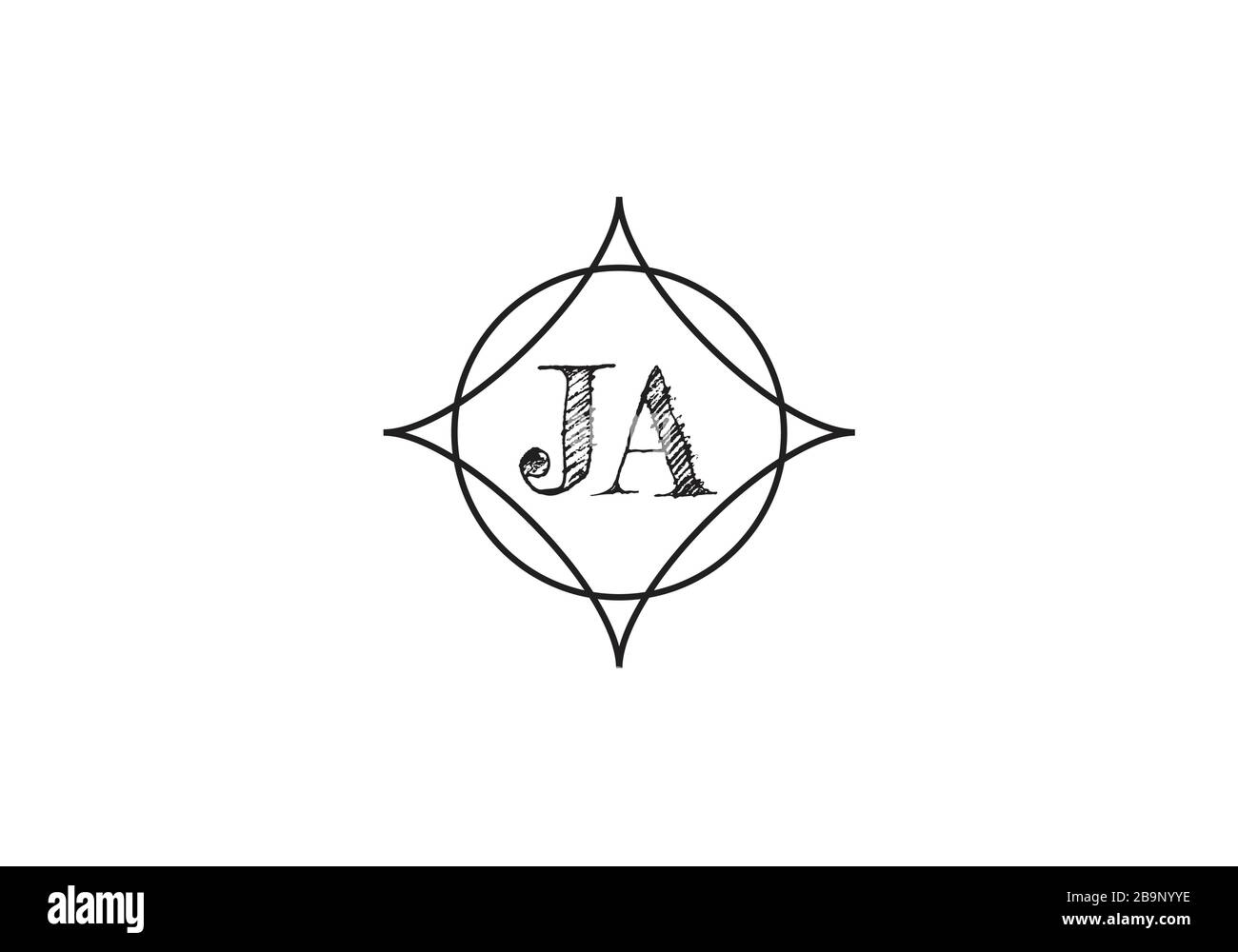 J A, JA Initial Letter Logo design vector template, Graphic Alphabet ...