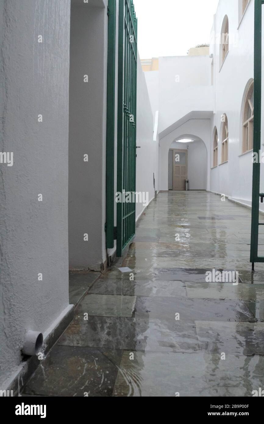 Rainy day in Santorini, Greece Stock Photo - Alamy