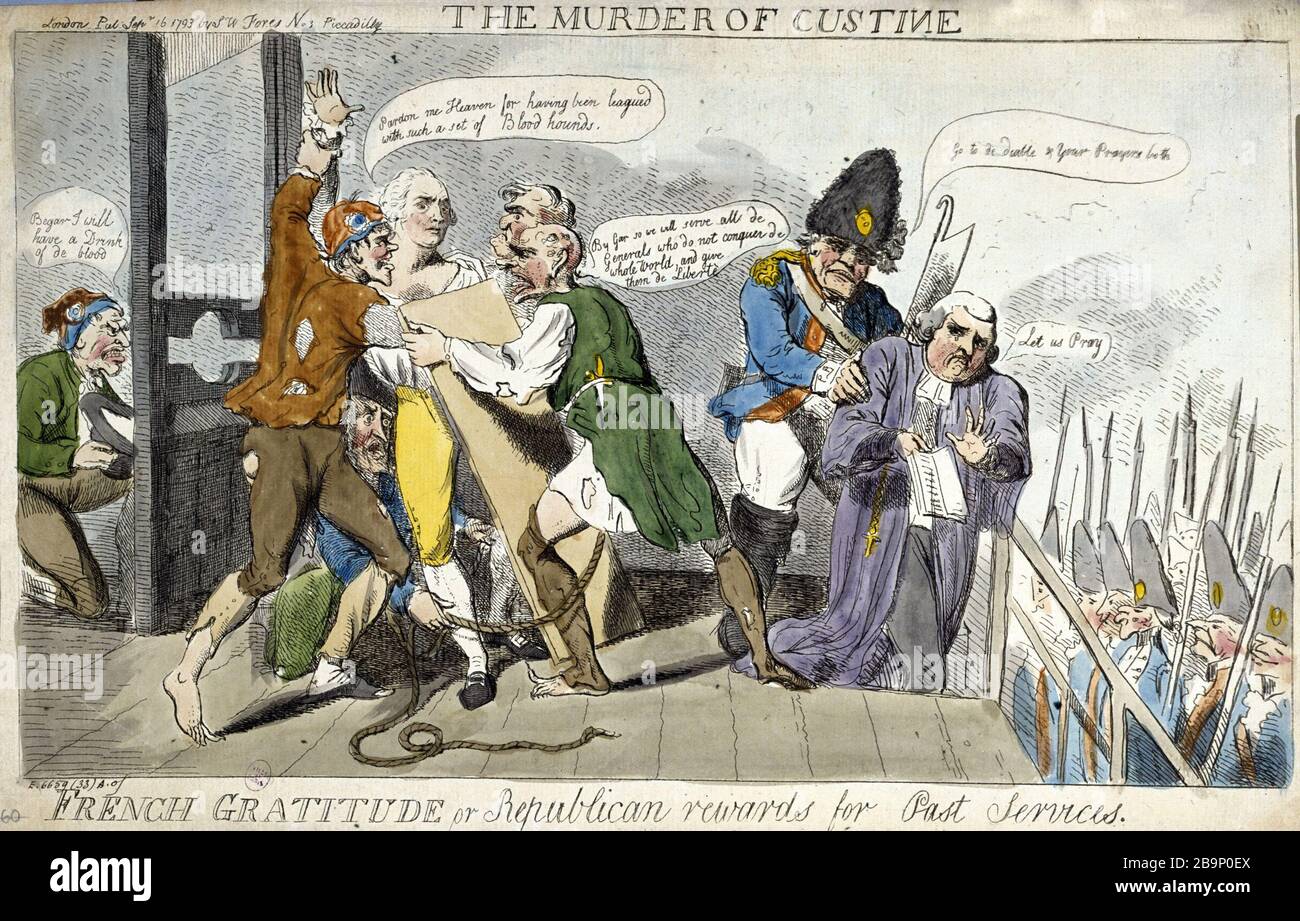 THE MURDER OF CUSTINE "The murder of Custine". Estampe. Paris, musée ...