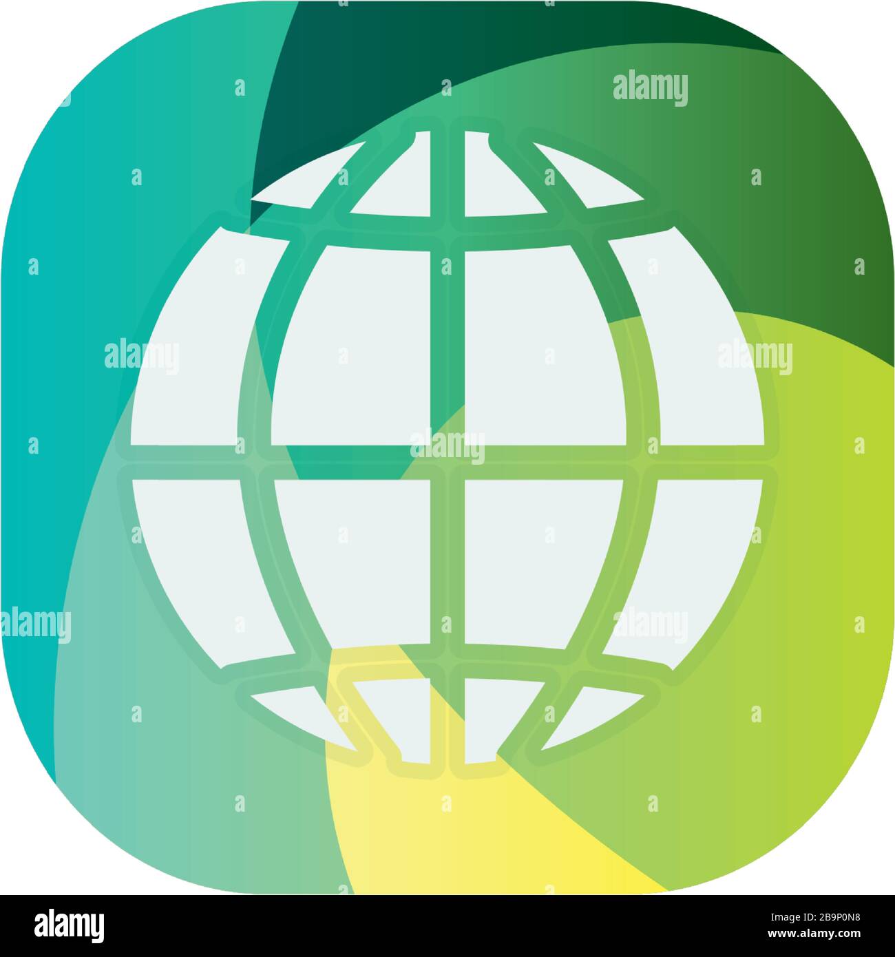 Global sphere block flat style icon design, Communication internet connectivity web technology ...